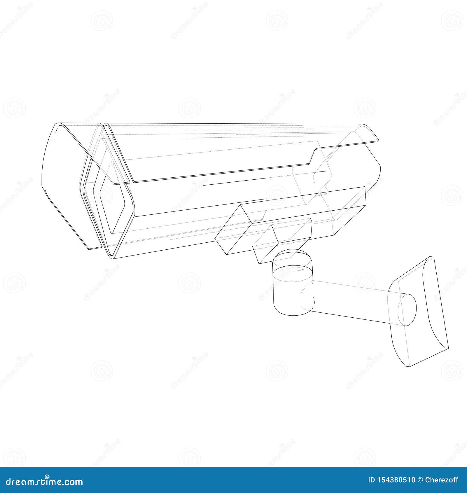Outline CCTV Camera. Security Camera Stock Vector - Illustration of ...