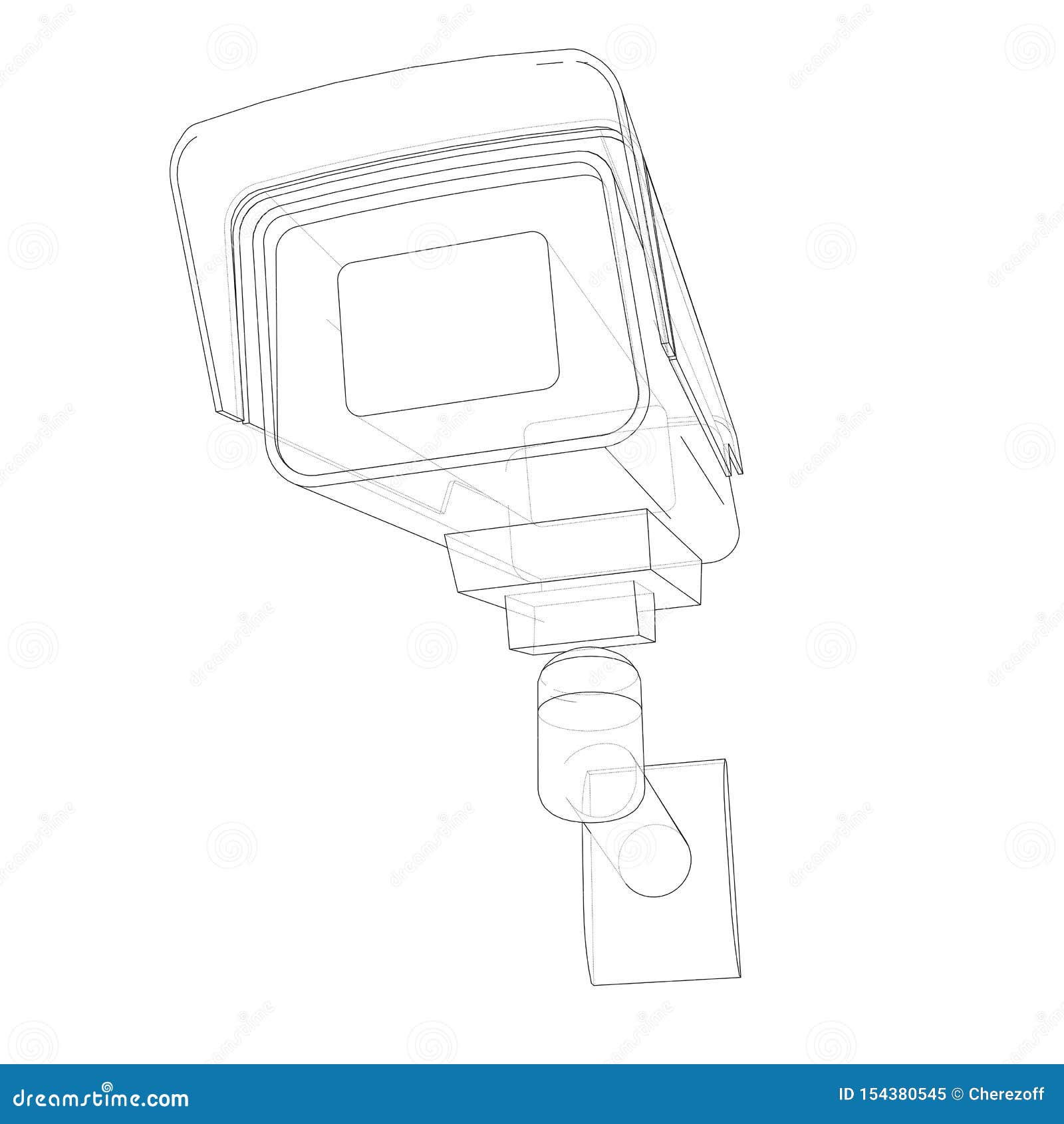 Outline CCTV Camera. Security Camera Stock Vector - Illustration of ...