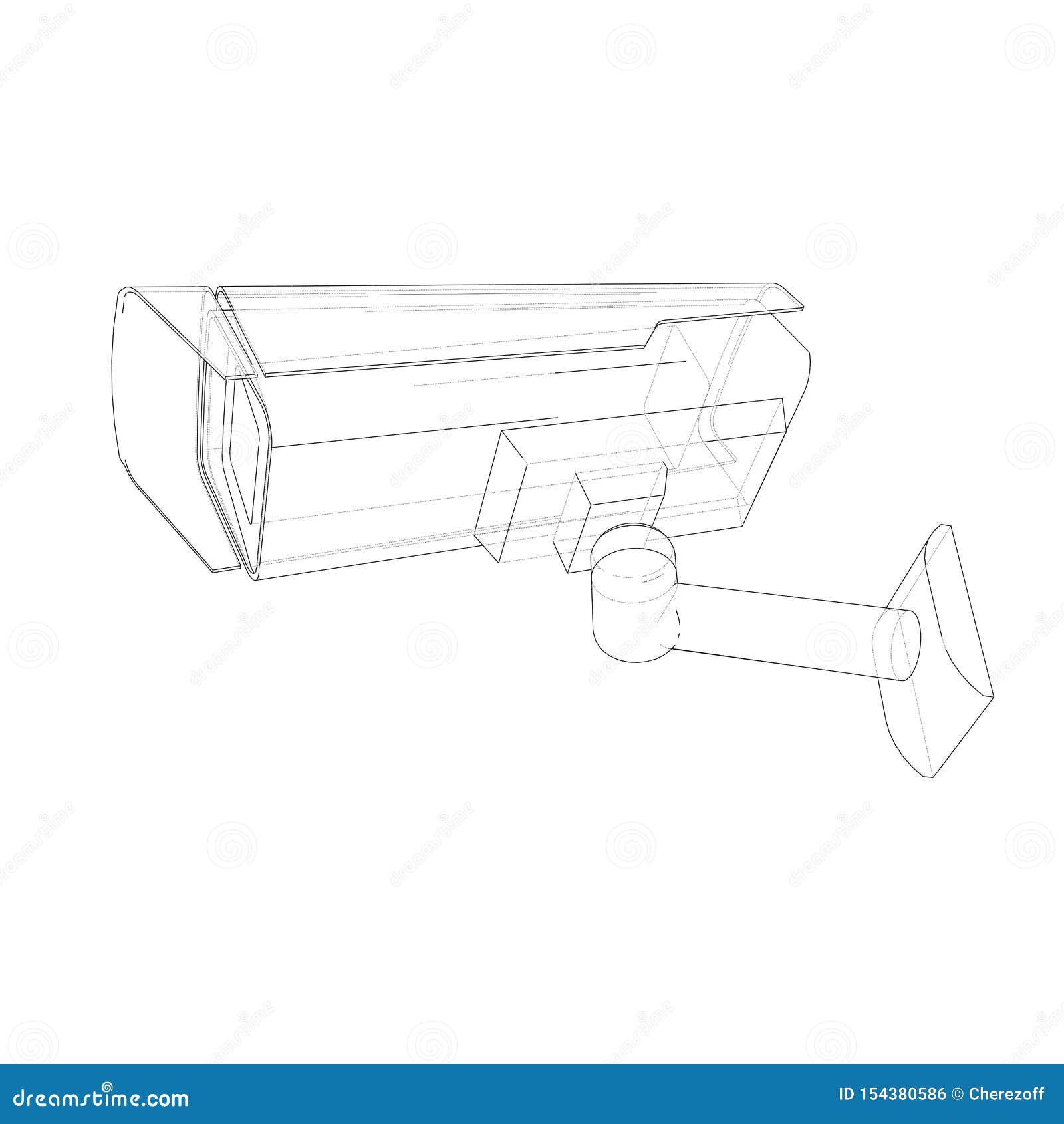 Outline CCTV Camera. Security Camera Stock Vector - Illustration of ...