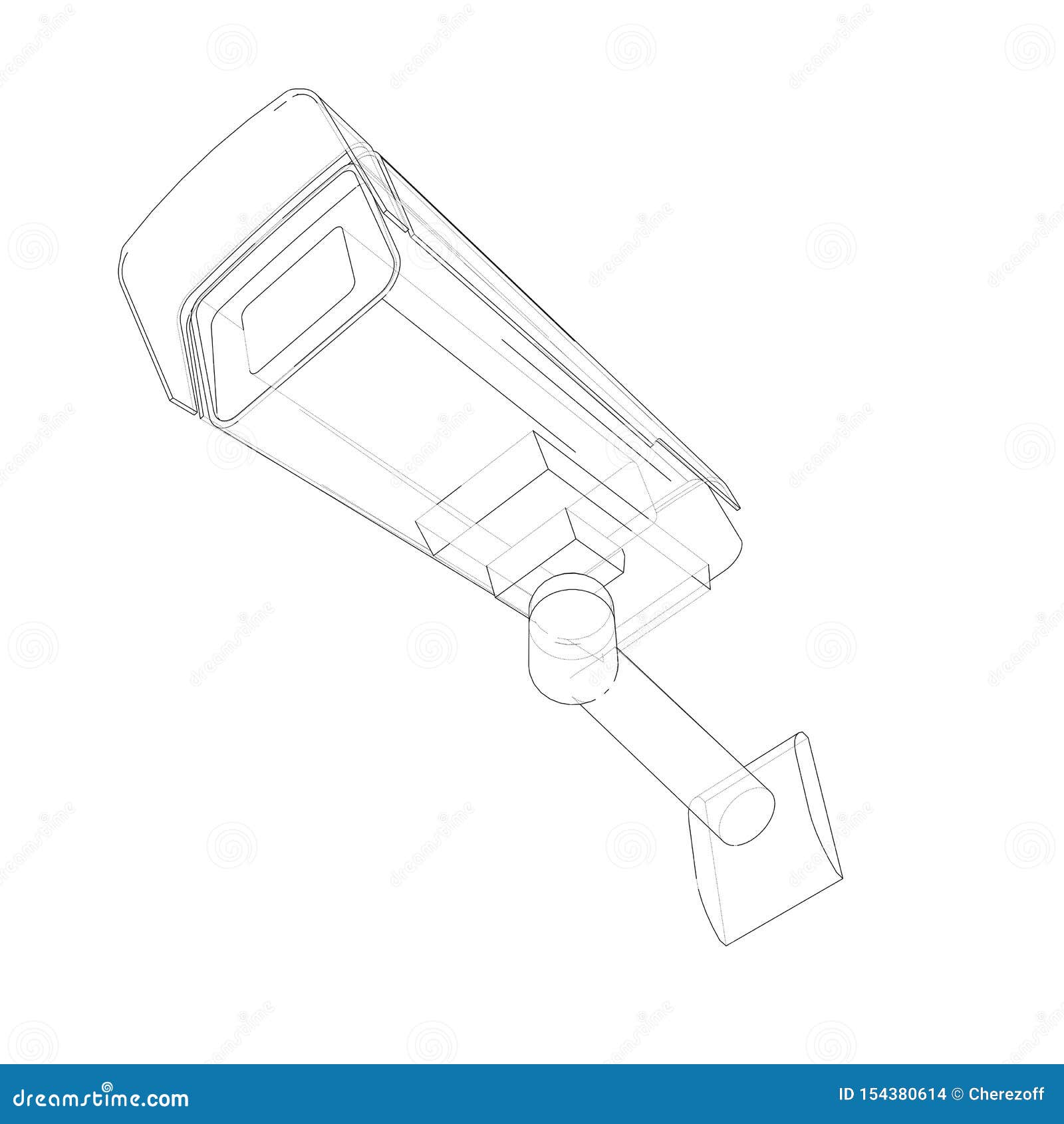 Outline CCTV Camera. Security Camera Stock Vector - Illustration of ...
