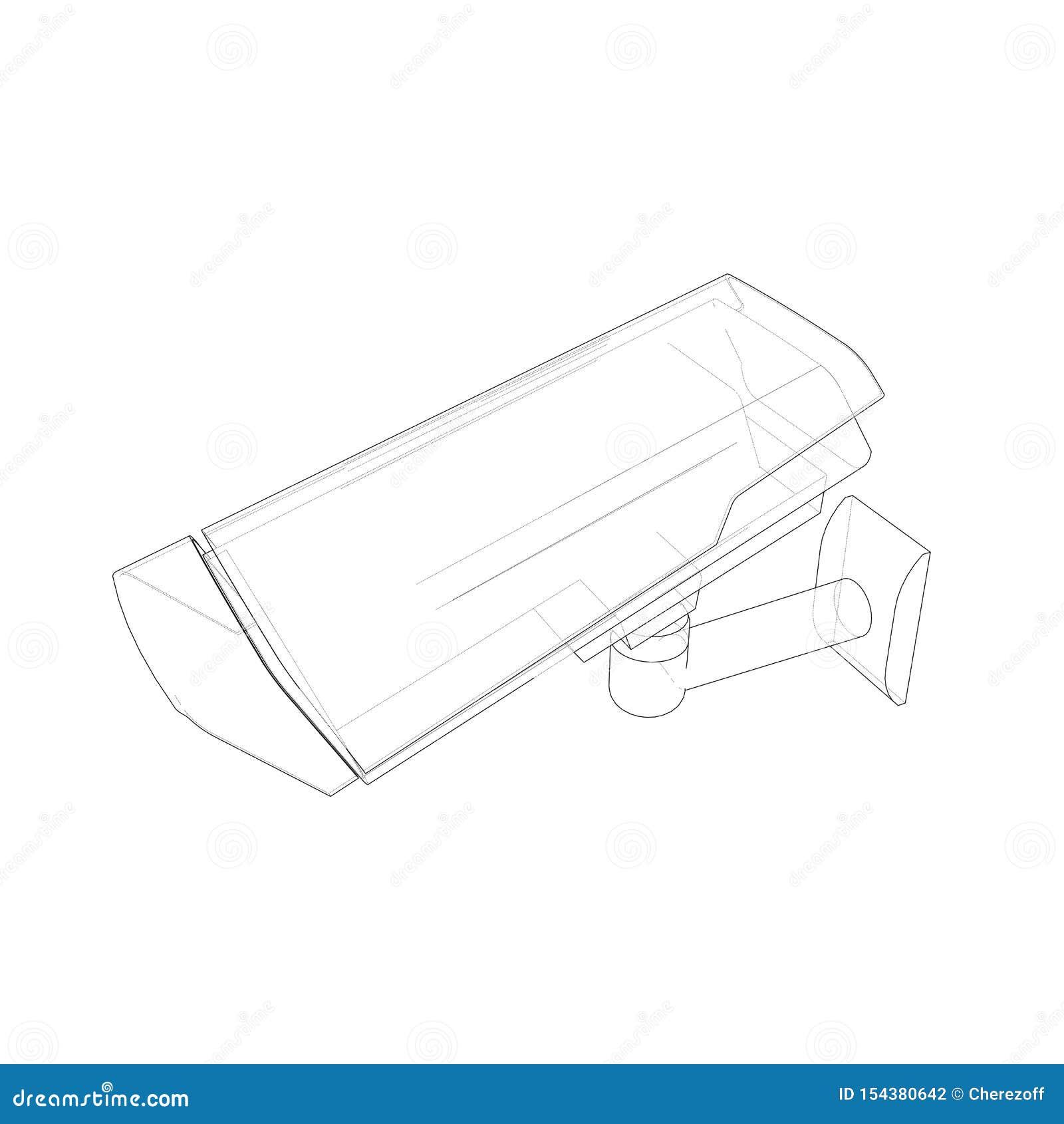 Outline CCTV Camera. Security Camera Stock Vector - Illustration of ...