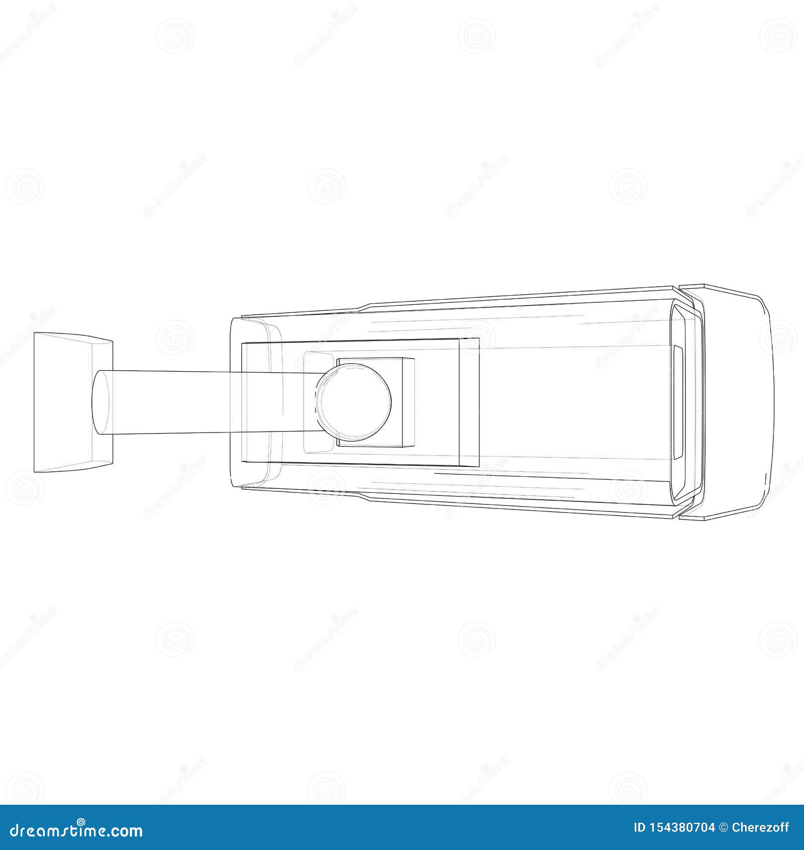 Outline CCTV Camera. Security Camera Stock Vector - Illustration of ...