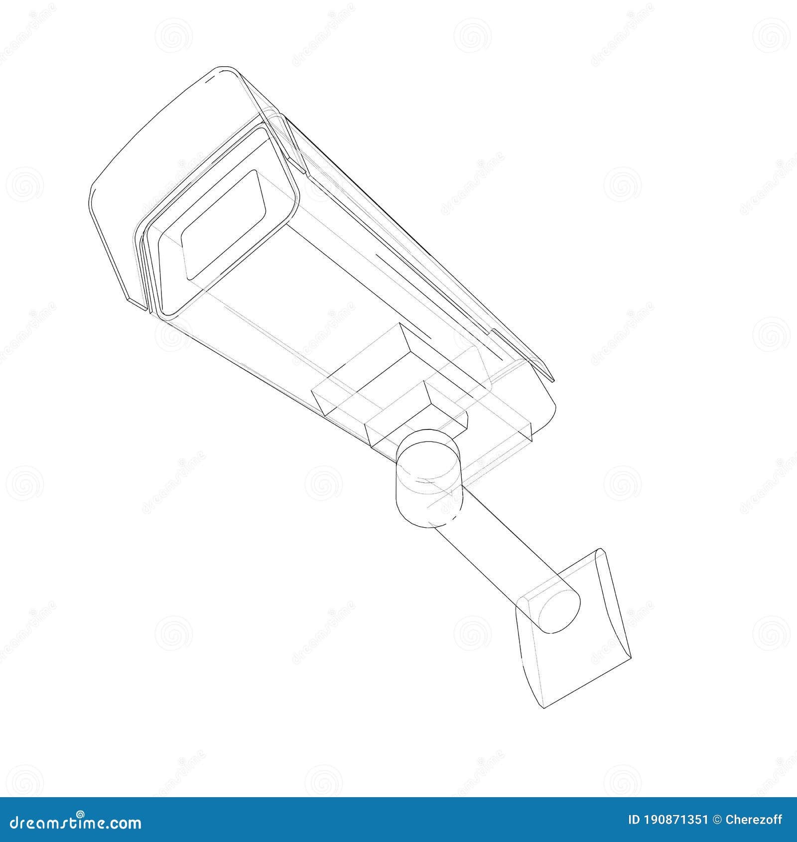 Outline CCTV Camera. Security Camera Stock Illustration - Illustration ...