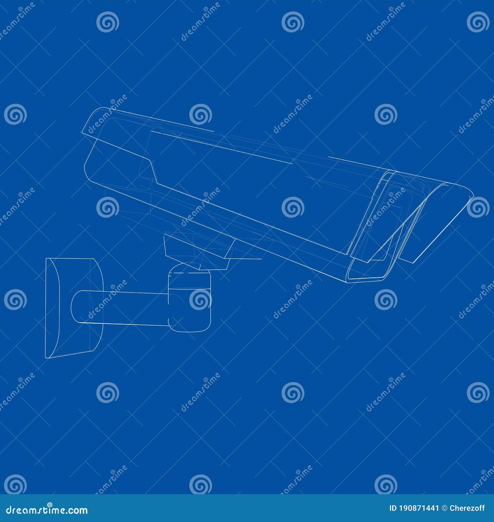 Outline CCTV Camera. Security Camera Stock Illustration - Illustration ...