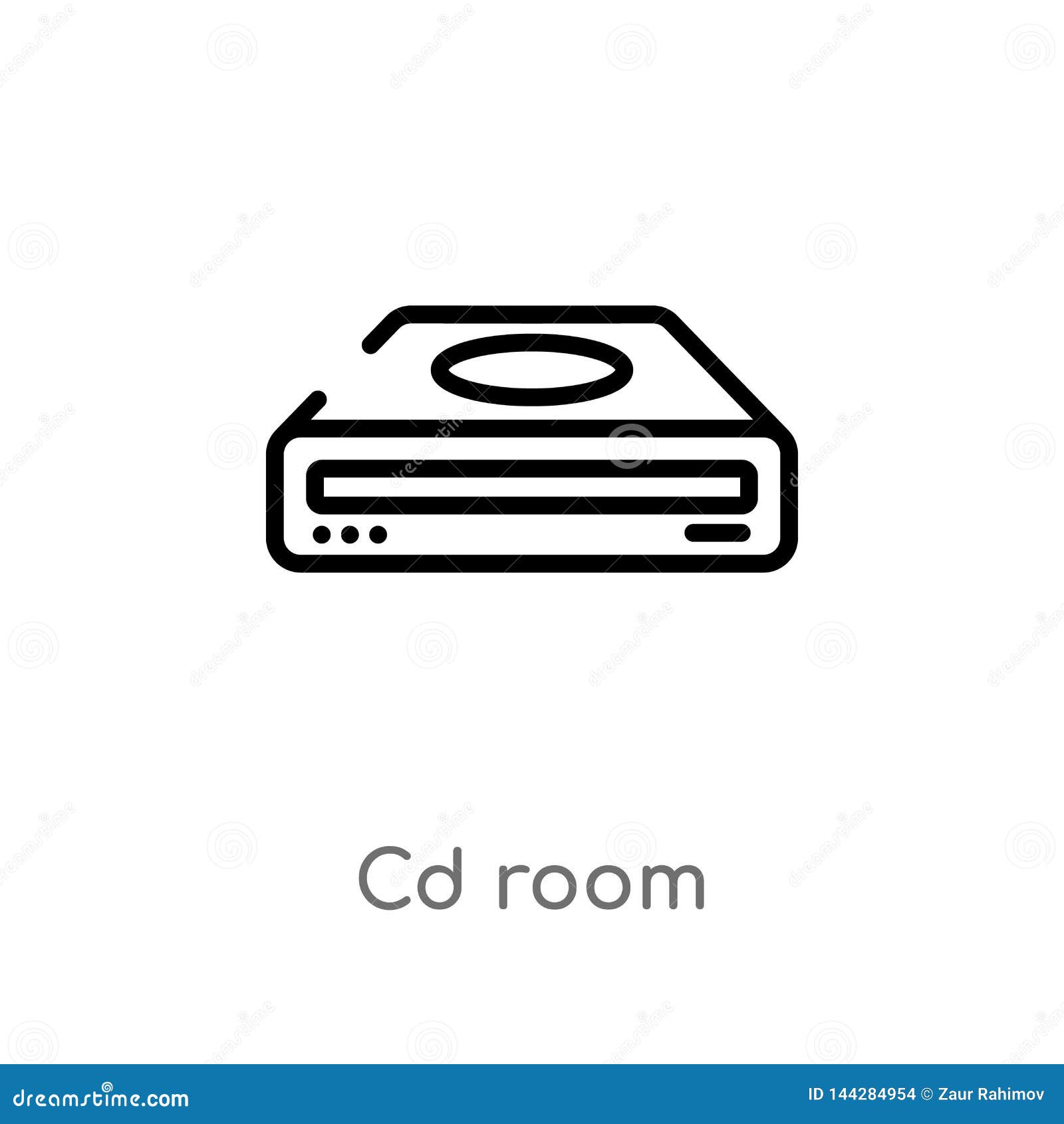 Outline Cd Room Vector Icon. Isolated Black Simple Line Element ...
