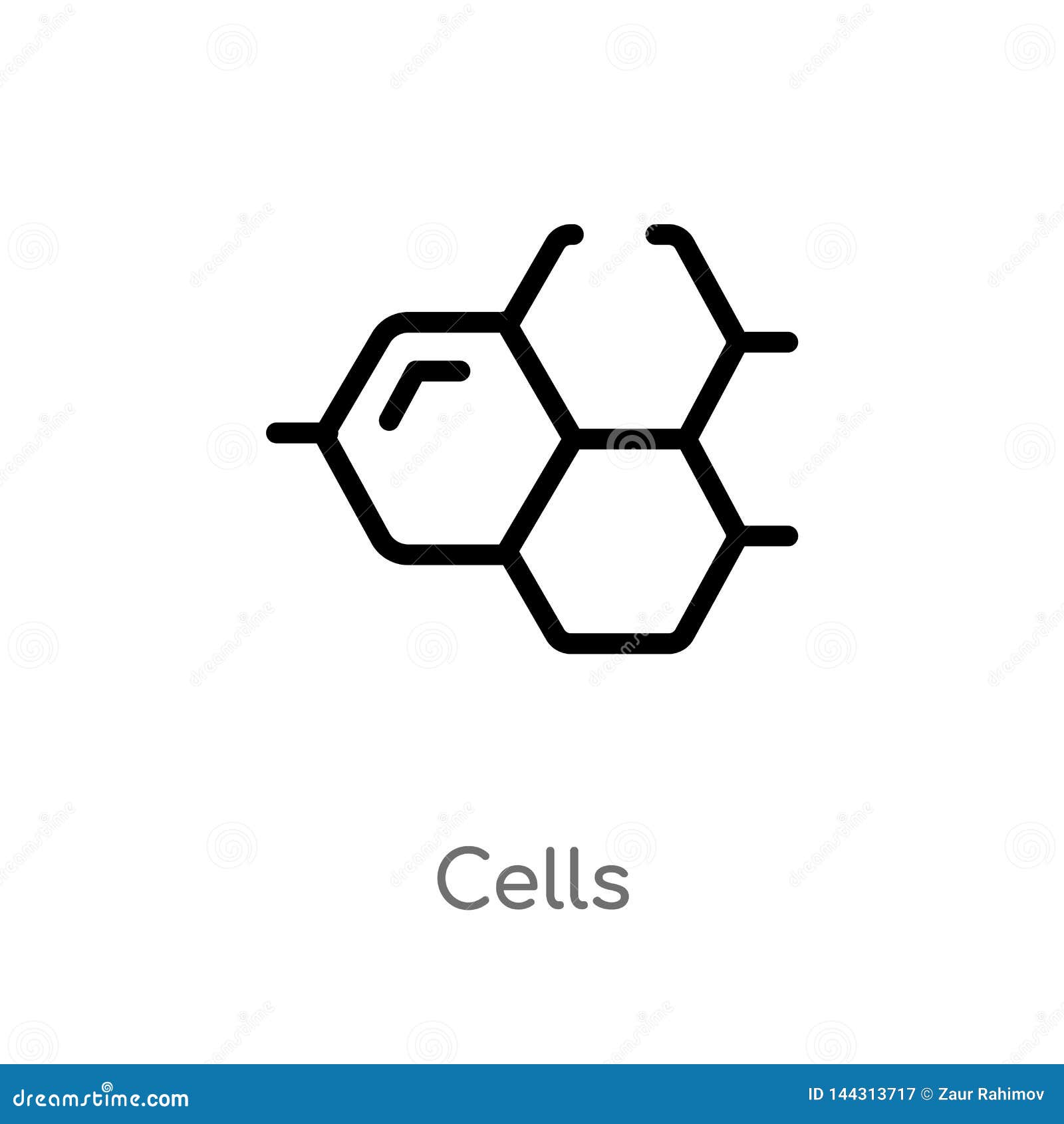 Outline Cells Vector Icon. Isolated Black Simple Line Element ...