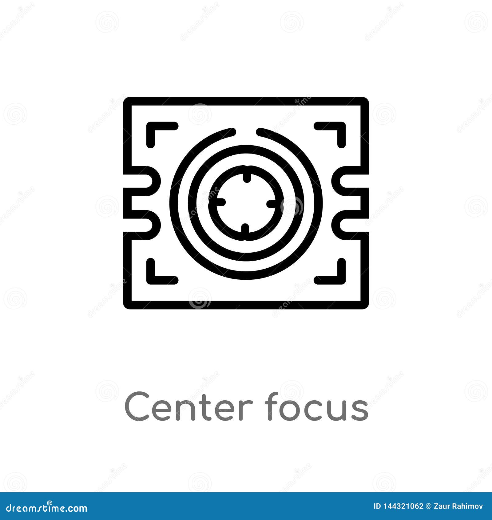 Outline Center Focus Vector Icon. Isolated Black Simple Line Element ...