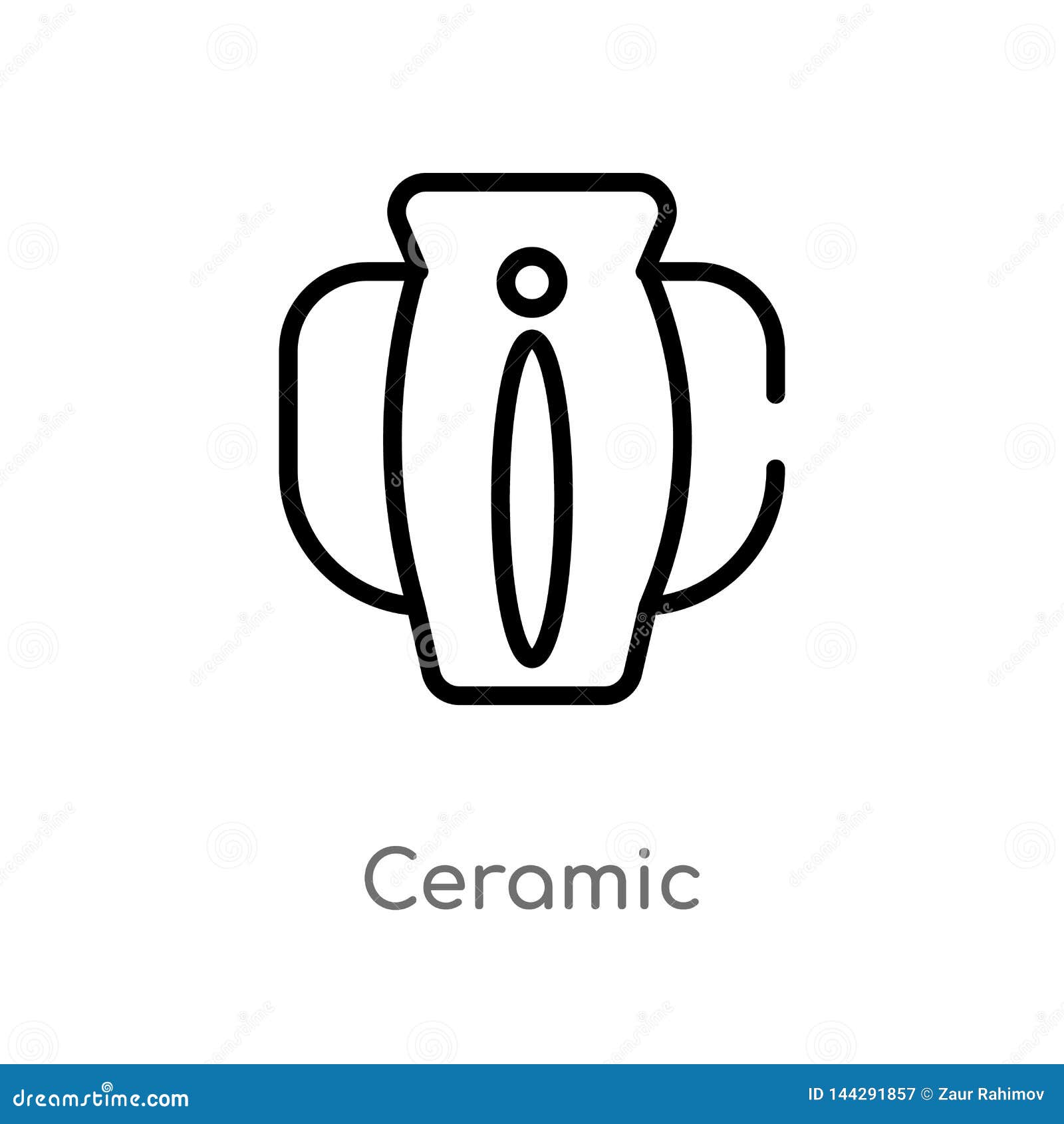 Outline Ceramic Vector Icon. Isolated Black Simple Line Element ...