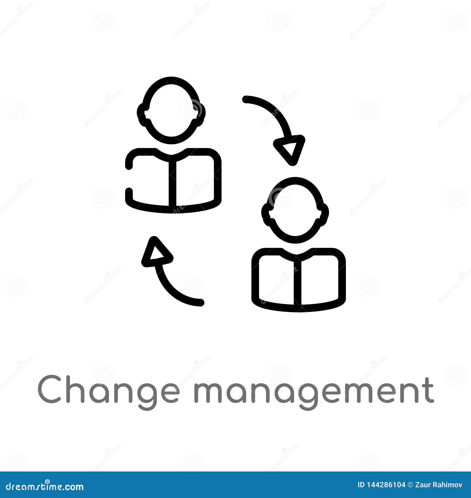 Outline Change Management Vector Icon. Isolated Black Simple Line ...