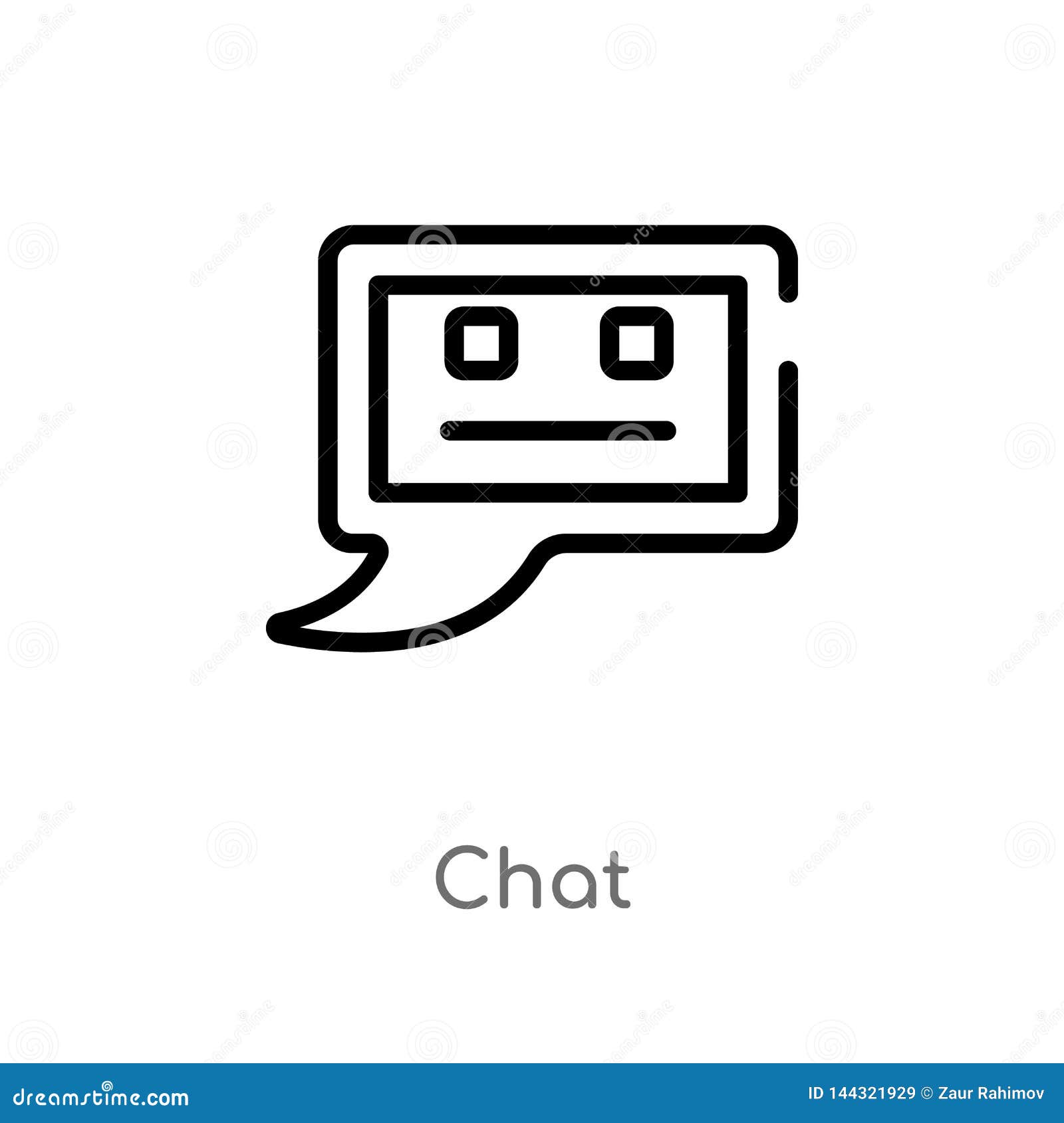 Outline Chat Box Vector Icon. Isolated Black Simple Line Element ...