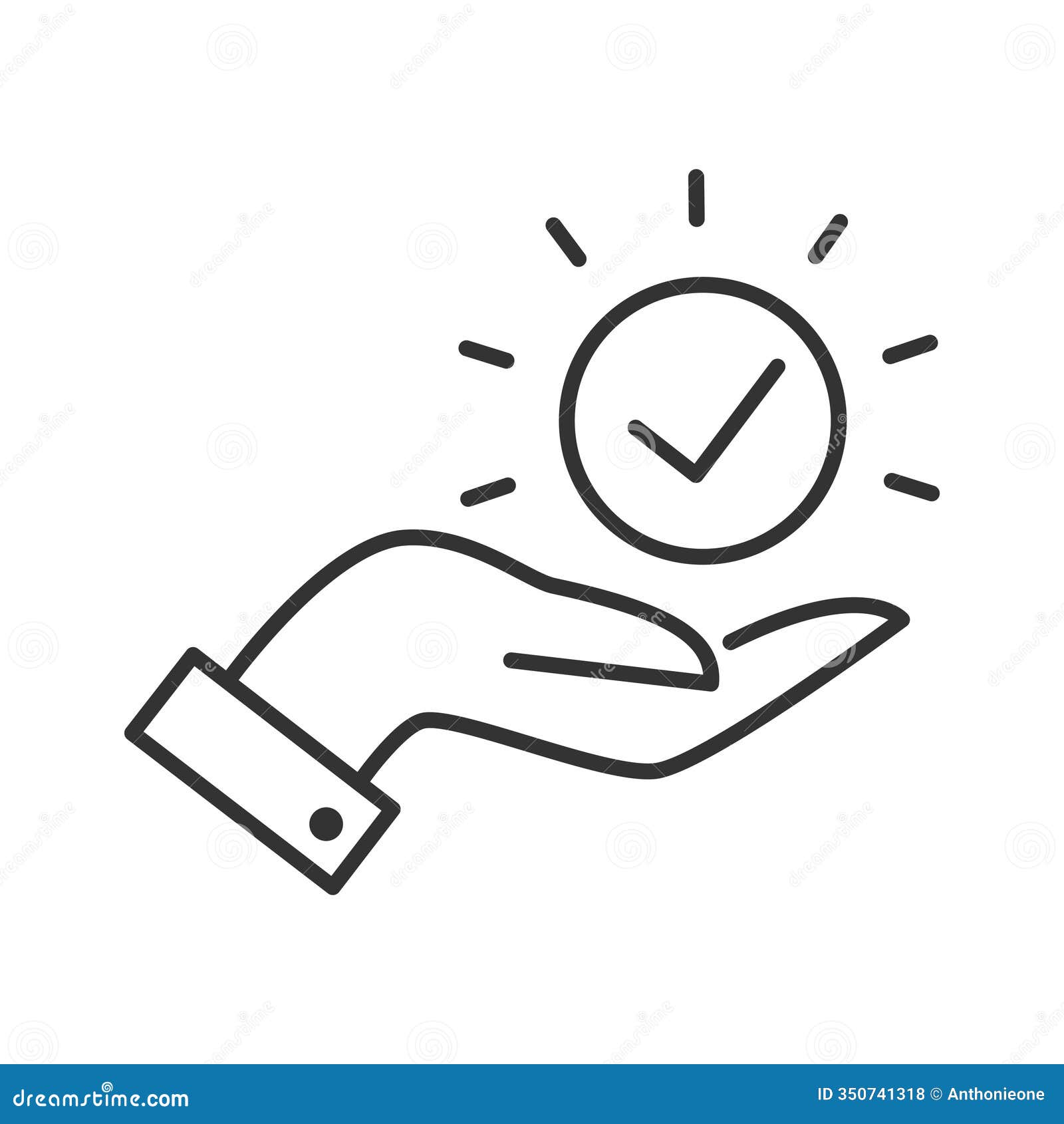 Outline Check In Vector Icon. Isolated Black Simple Line Element ...