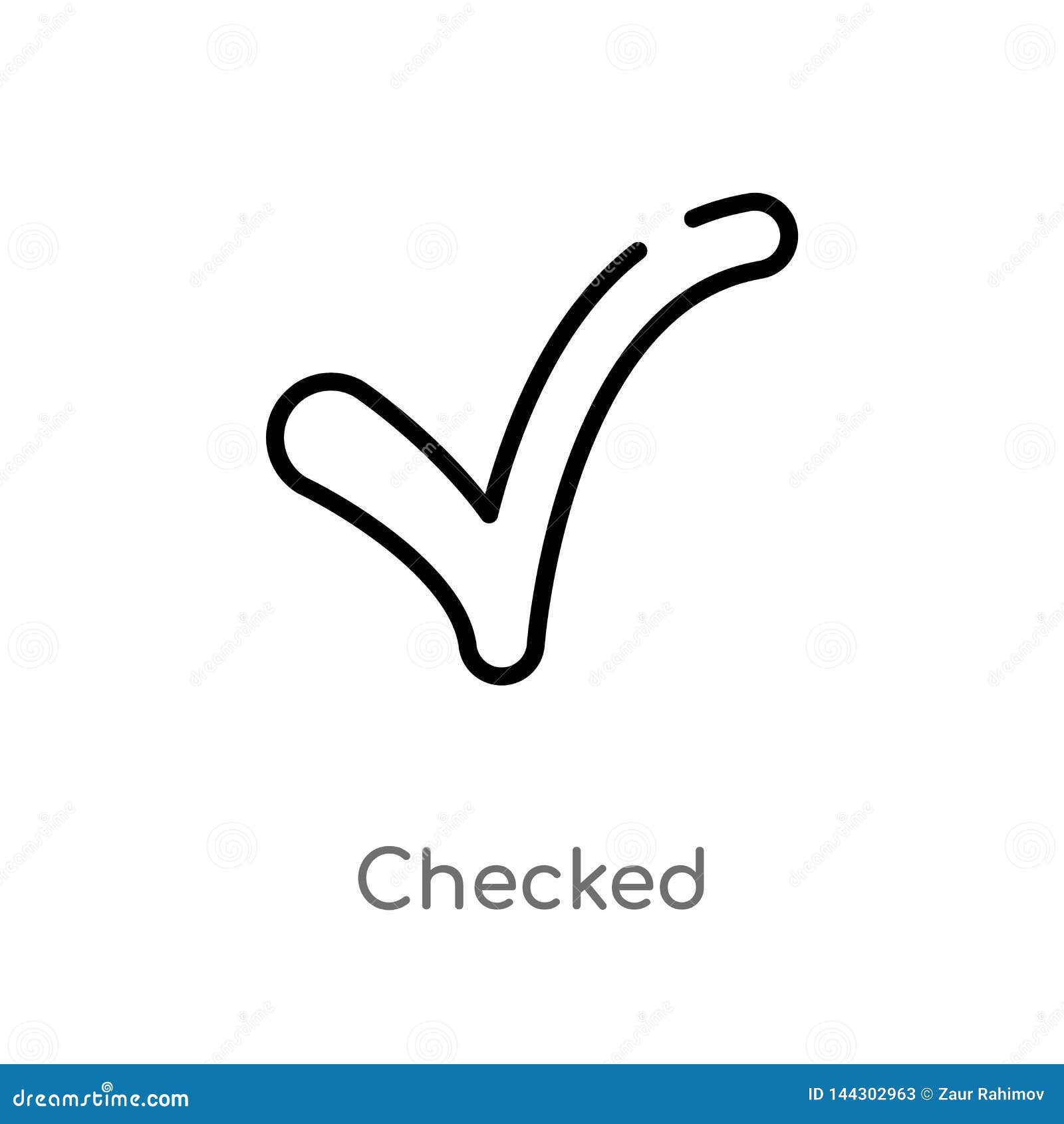 Outline Checked Vector Icon. Isolated Black Simple Line Element ...