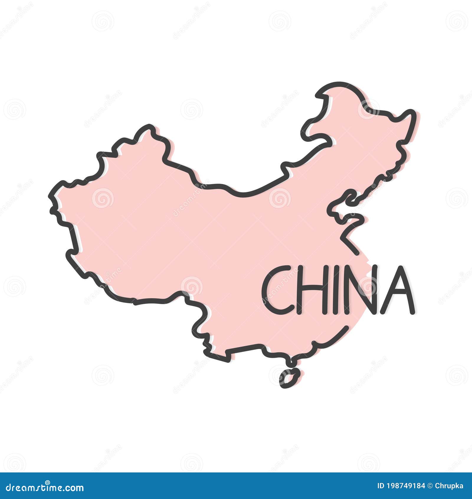 Outline of China map stock vector. Illustration of beijing - 198749184