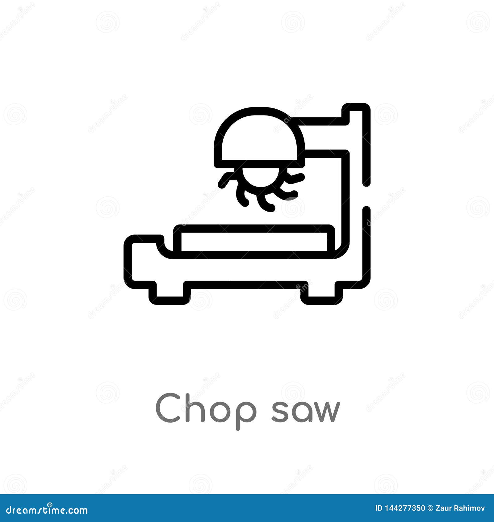 Outline Chop Saw Vector Icon. Isolated Black Simple Line Element ...