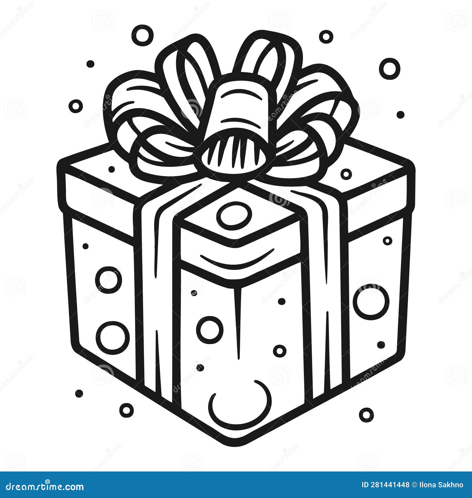 Outline Christmas Gift Icon Illustration Vector Symbol Stock Vector ...