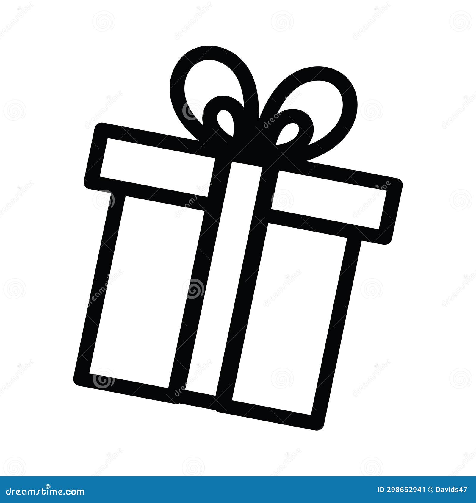 Outline of a Christmas Present Icon Vector Stock Illustration ...