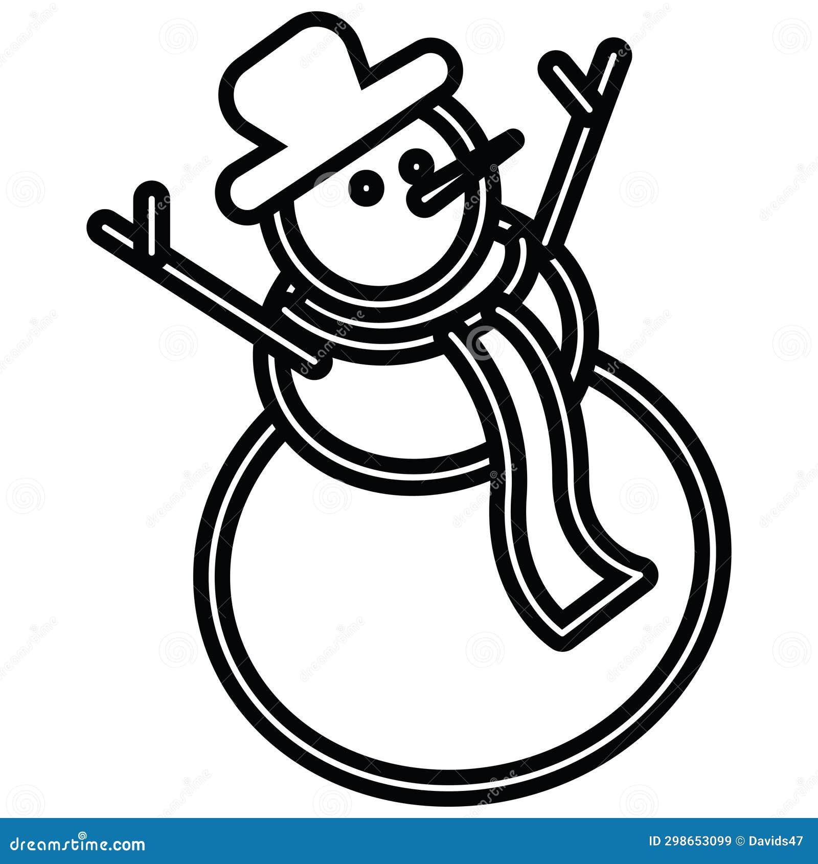 Outline of a Christmas Snowman Icon Vector Stock Vector - Illustration ...