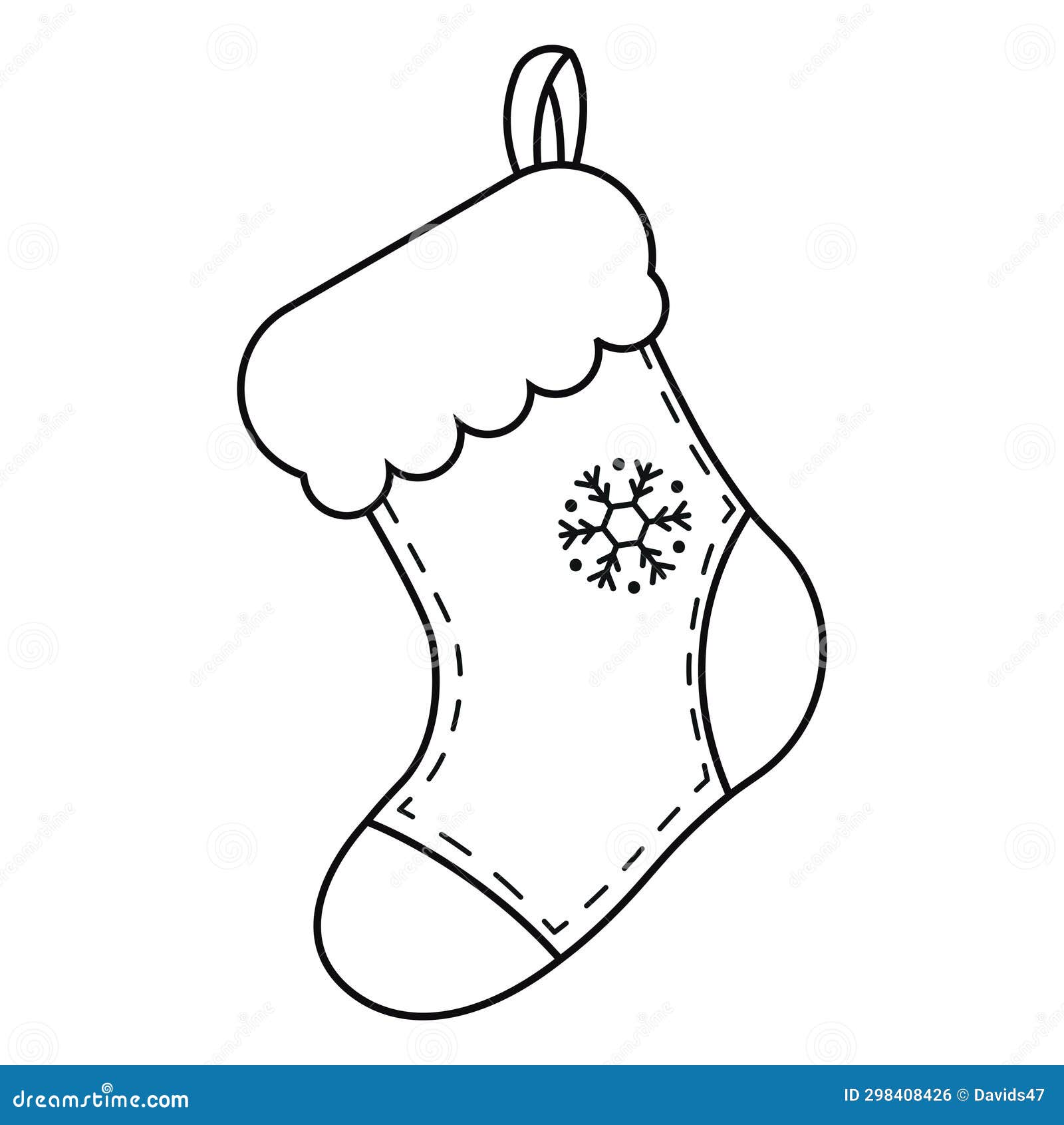 Outline of a Christmas Sock Icon Vector Stock Vector - Illustration of ...