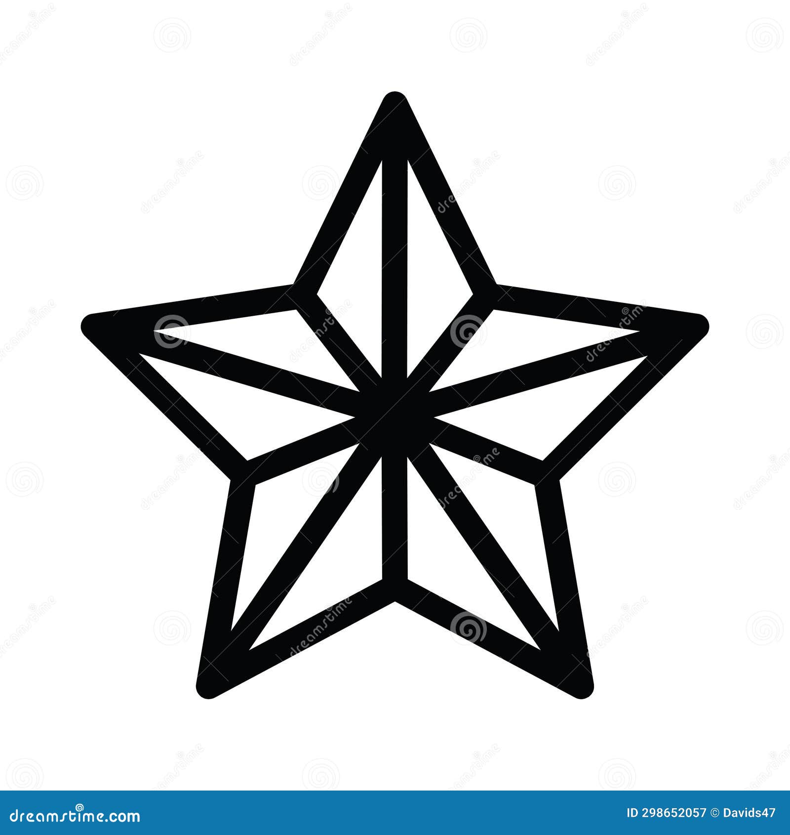 Outline of a Christmas Star Shape Icon Vector Stock Illustration ...