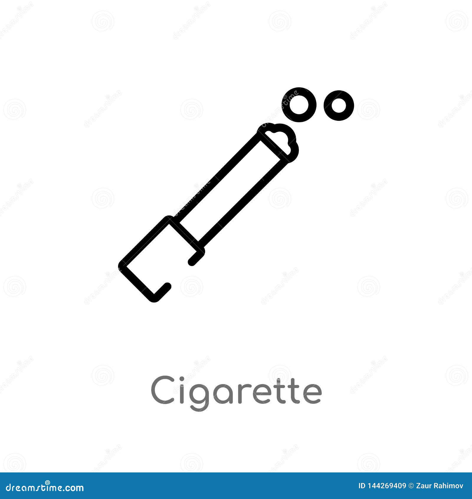 Outline Cigarette Vector Icon. Isolated Black Simple Line Element ...