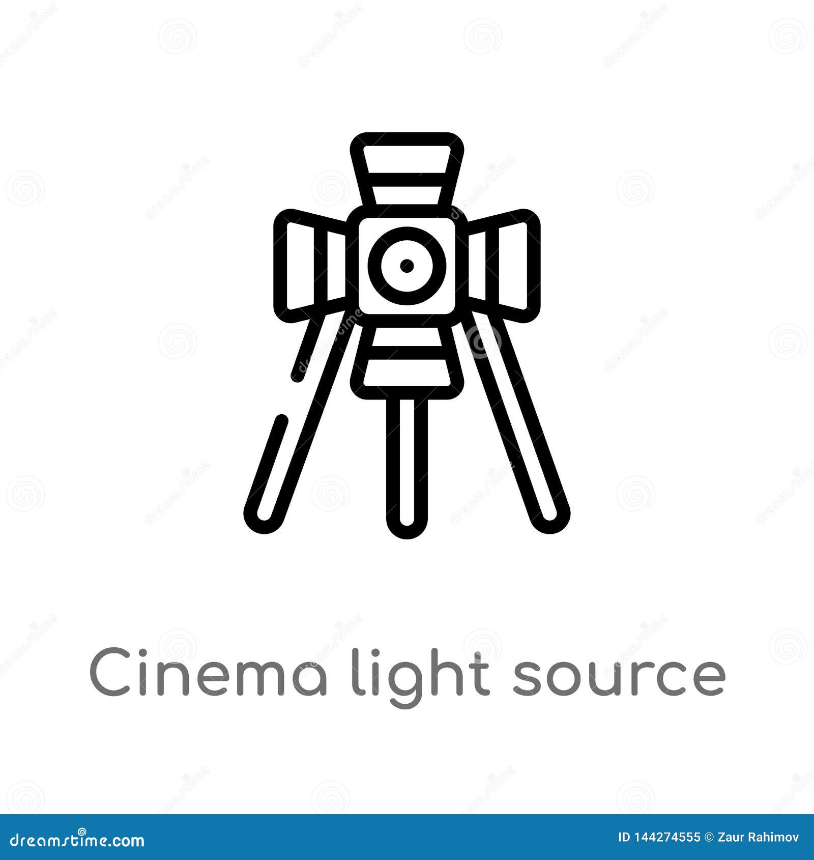 Outline Cinema Light Source Vector Icon. Isolated Black Simple Line ...
