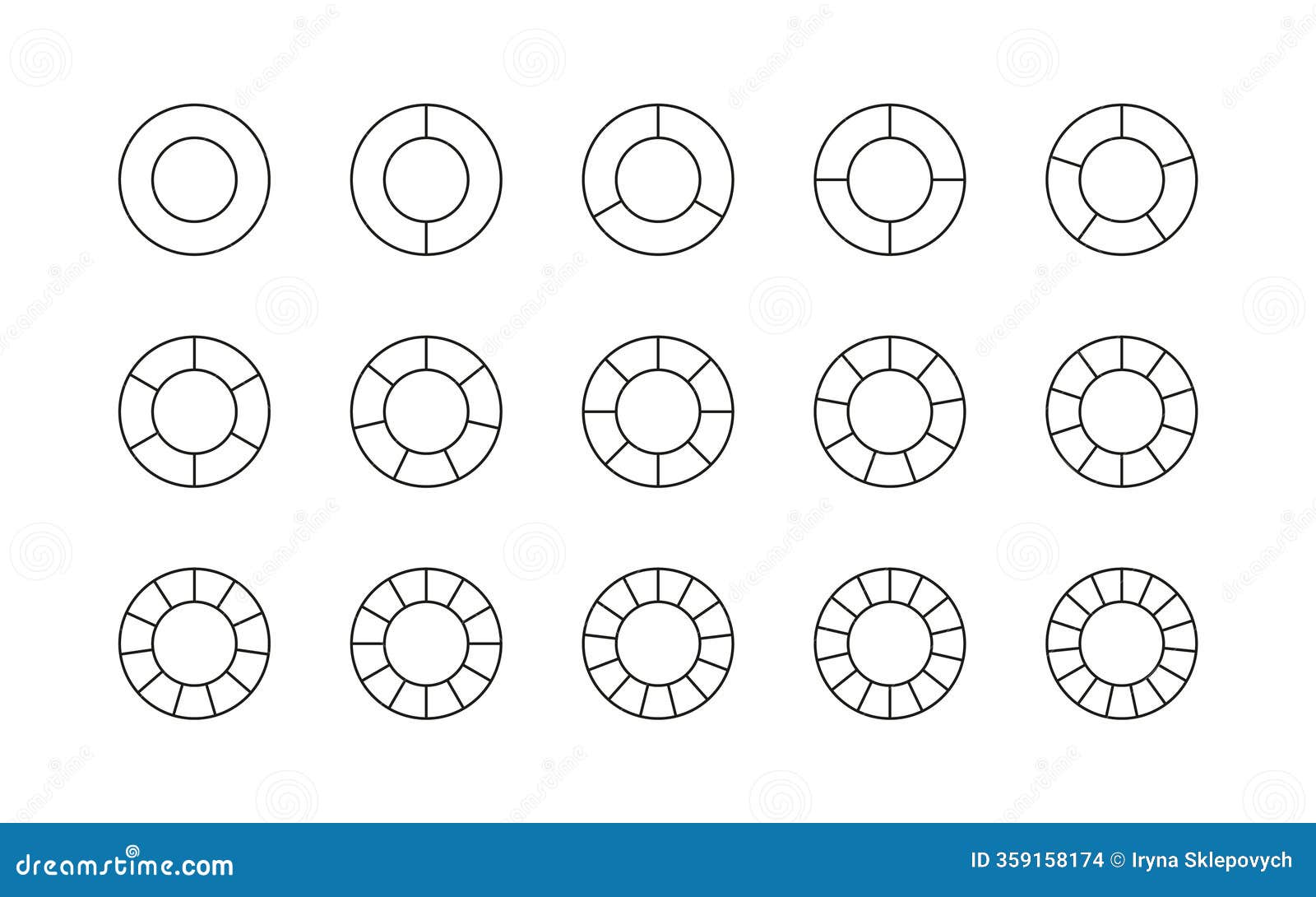Outline Circle Chart. Round Structure Template With Elements. Circular ...
