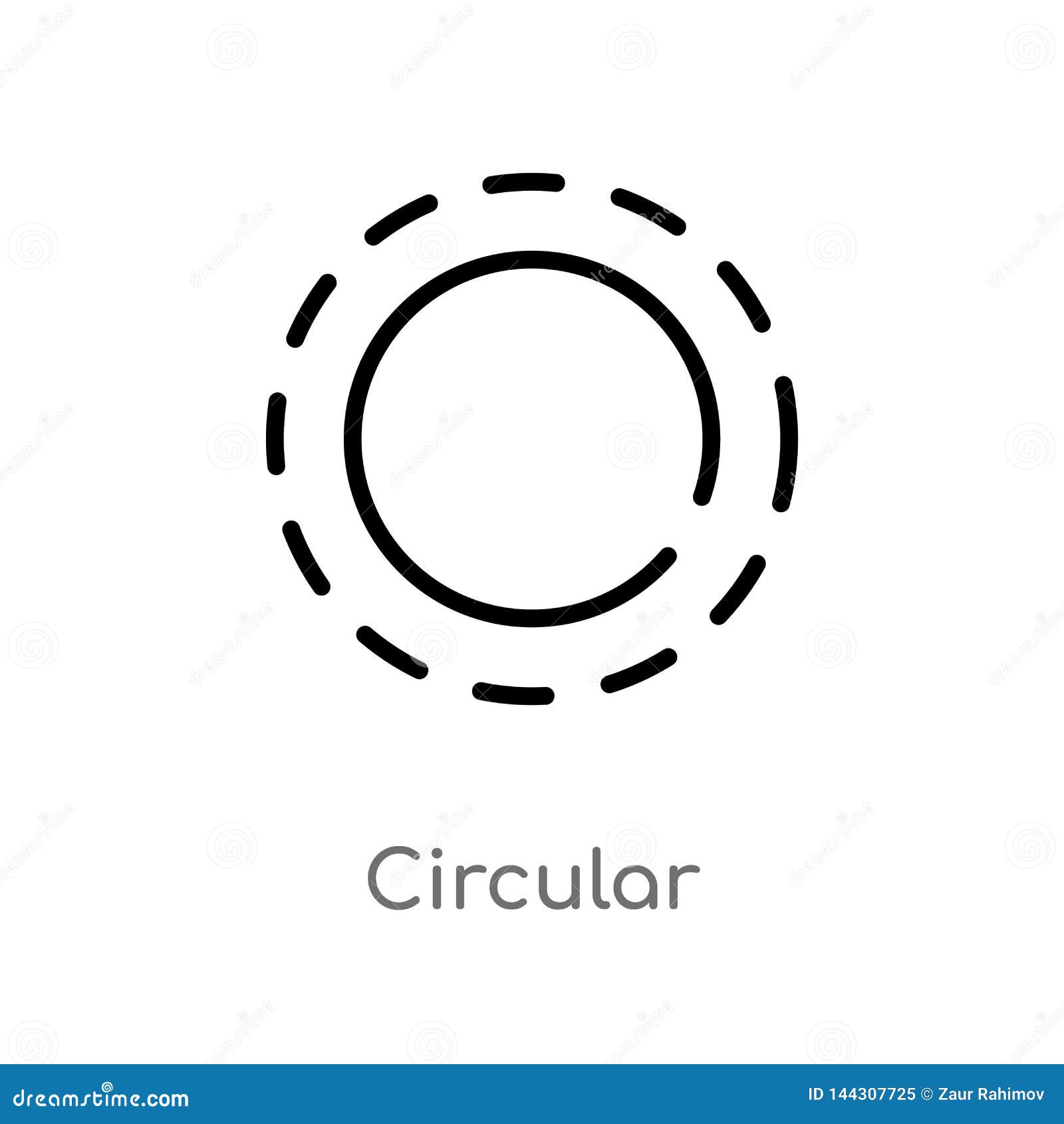 Outline Circular Vector Icon. Isolated Black Simple Line Element ...