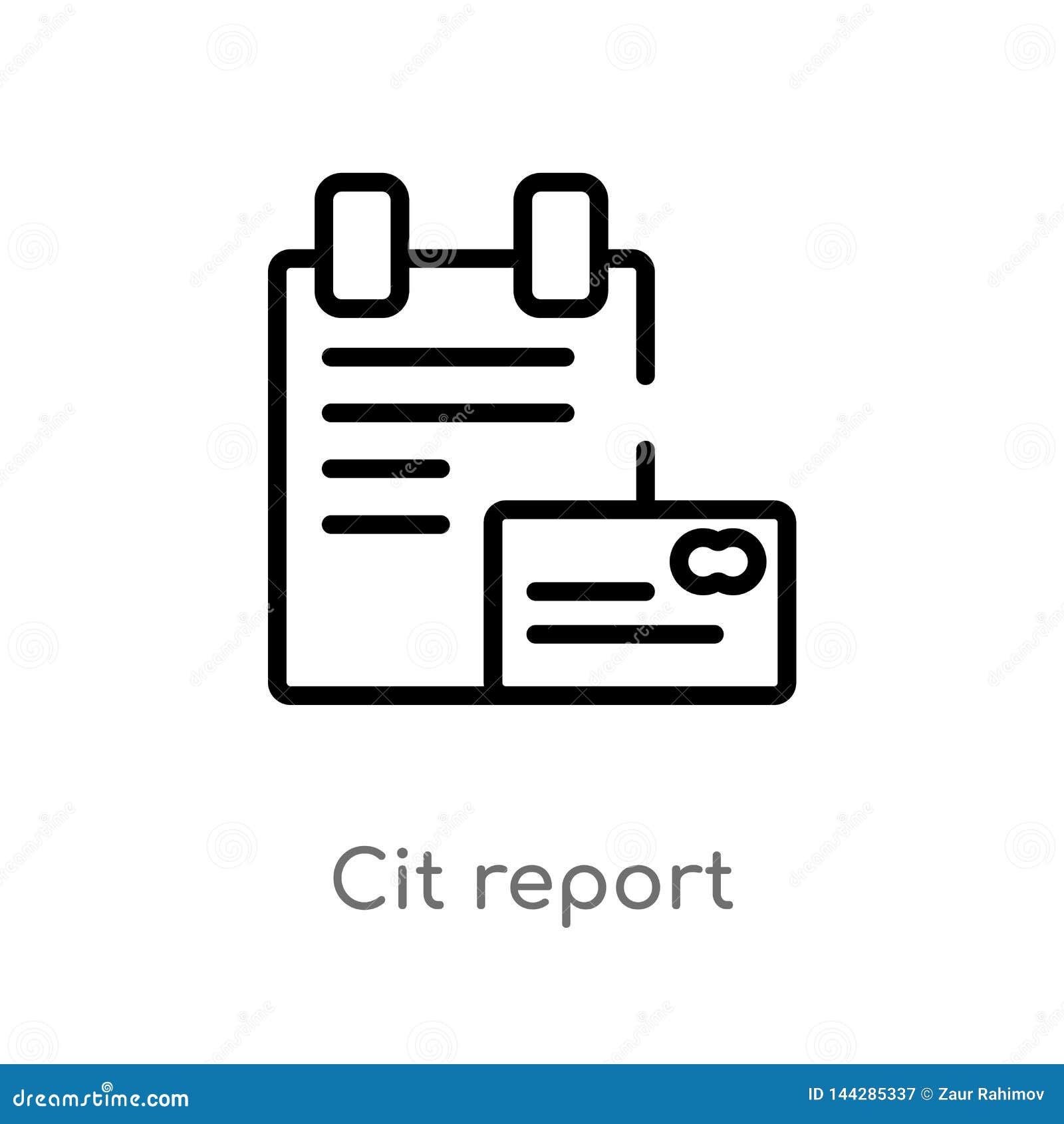 Outline Cit Report Vector Icon. Isolated Black Simple Line Element ...