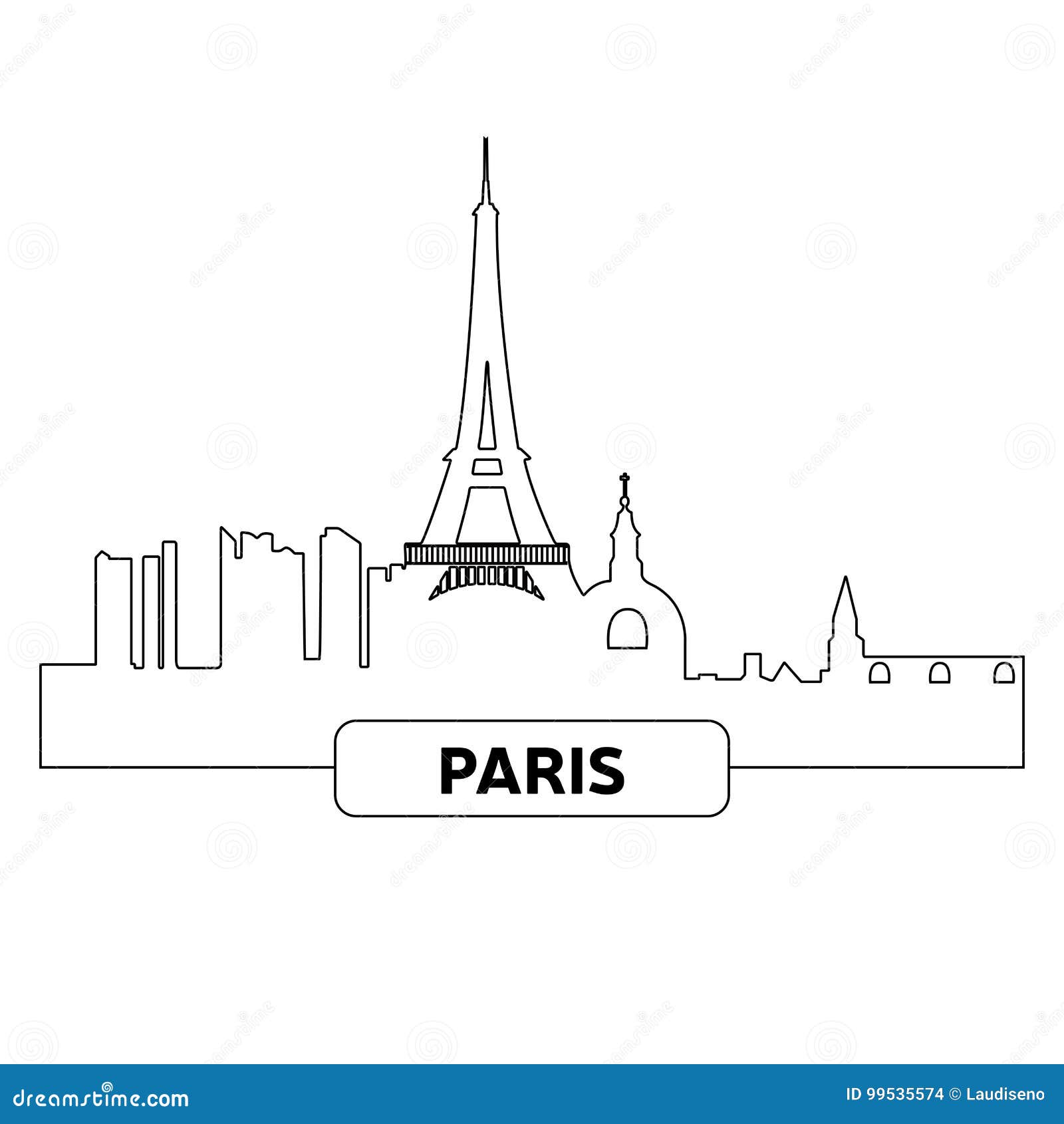 Cityscape of Paris stock vector. Illustration of europe - 99535574