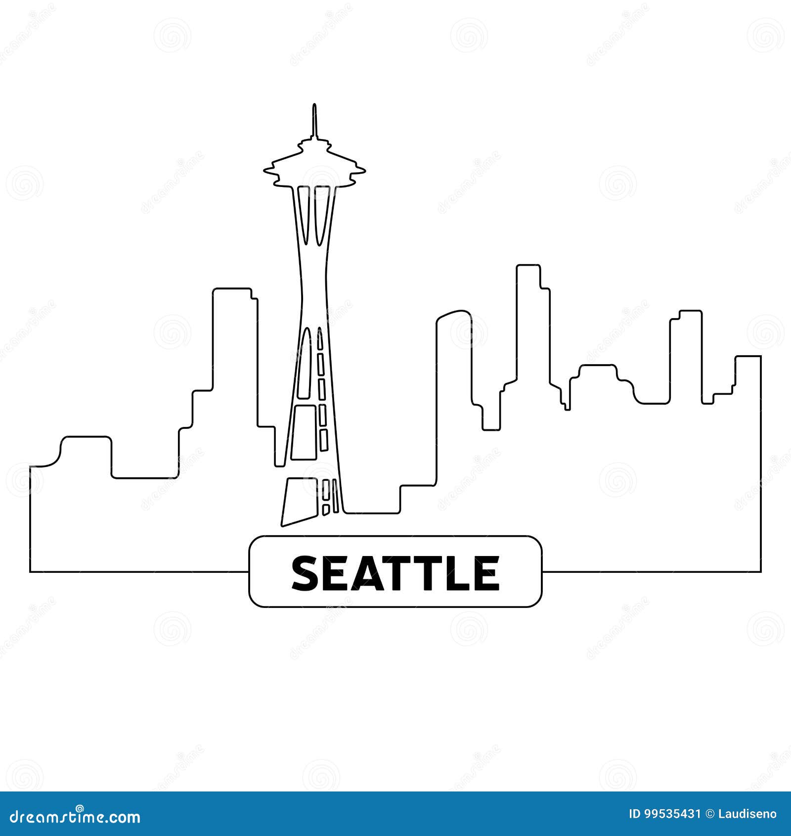 Cityscape of Seattle editorial photo. Illustration of skyline - 99535431
