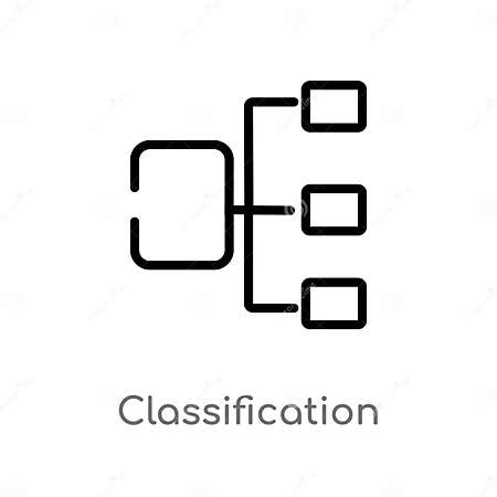 Outline Classification Vector Icon. Isolated Black Simple Line Element ...