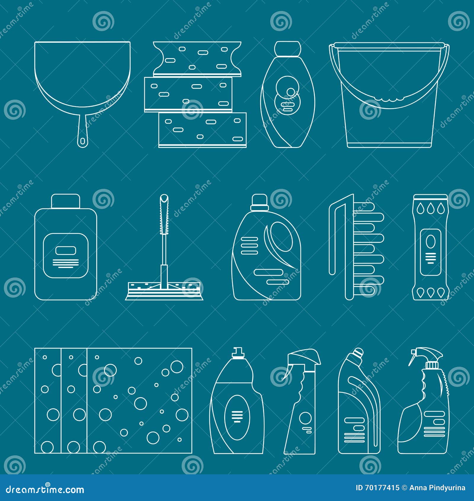 Outline Cleaning Products Vector Icon. Isolated Black Simple Line ...