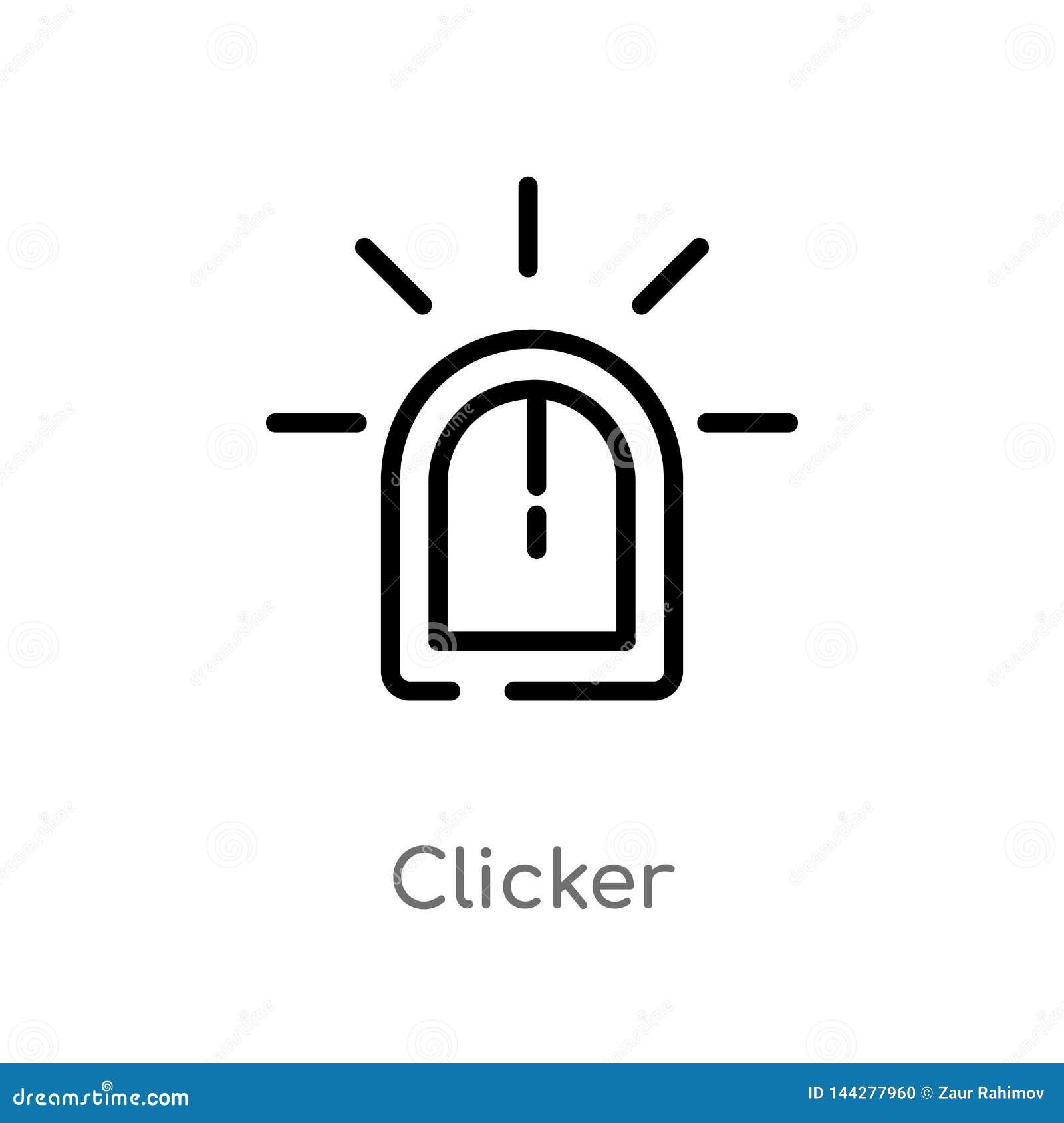 Outline Clicker Vector Icon. Isolated Black Simple Line Element ...
