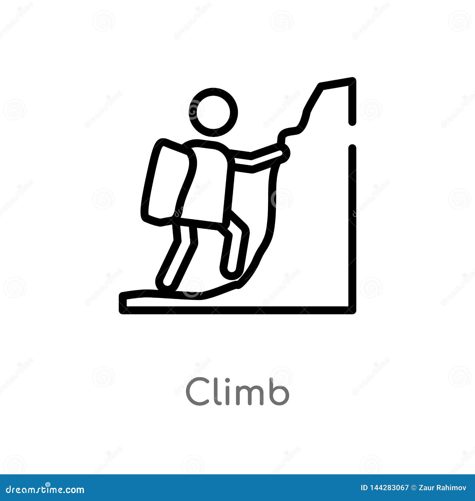 Outline Climb Vector Icon. Isolated Black Simple Line Element ... Outline Climb Vector Icon. Isolated Black Simple Line Element ...