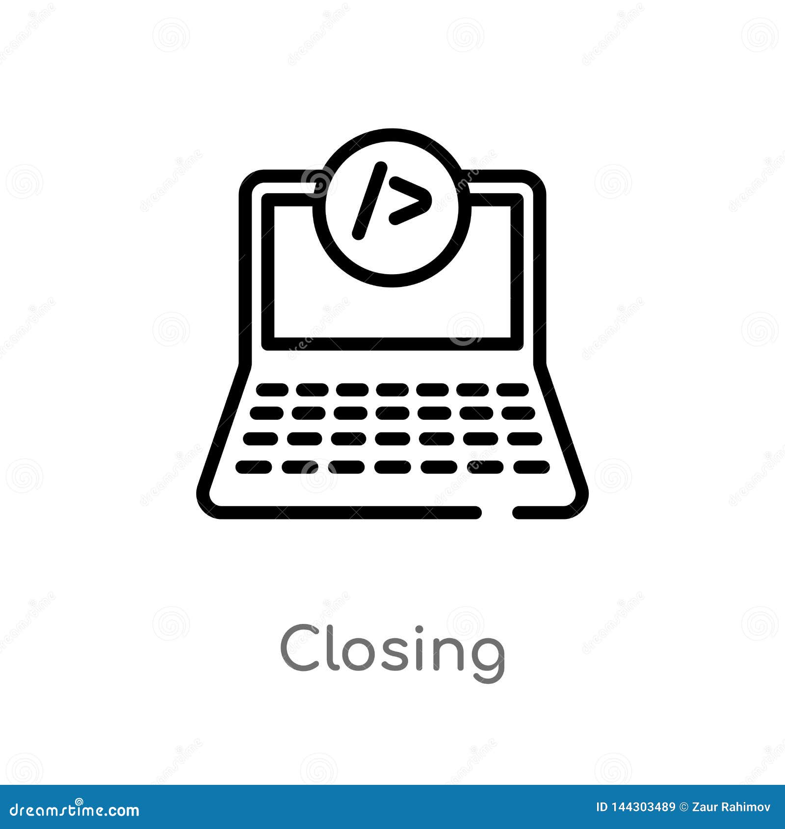 Outline Closing Vector Icon. Isolated Black Simple Line Element ...