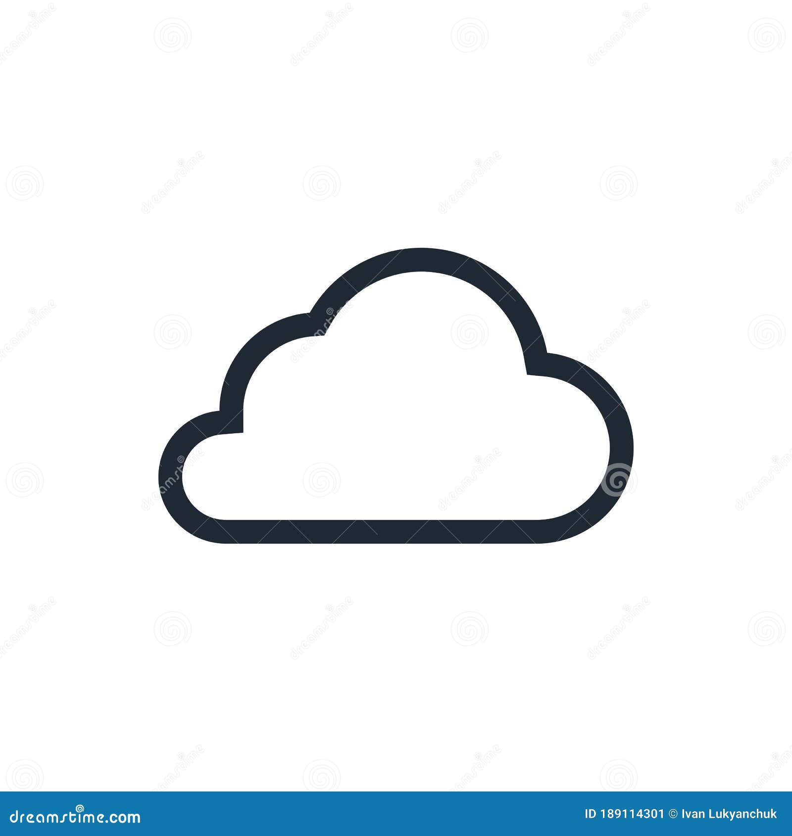 Outline cloud icon stock vector. Illustration of network - 189114301