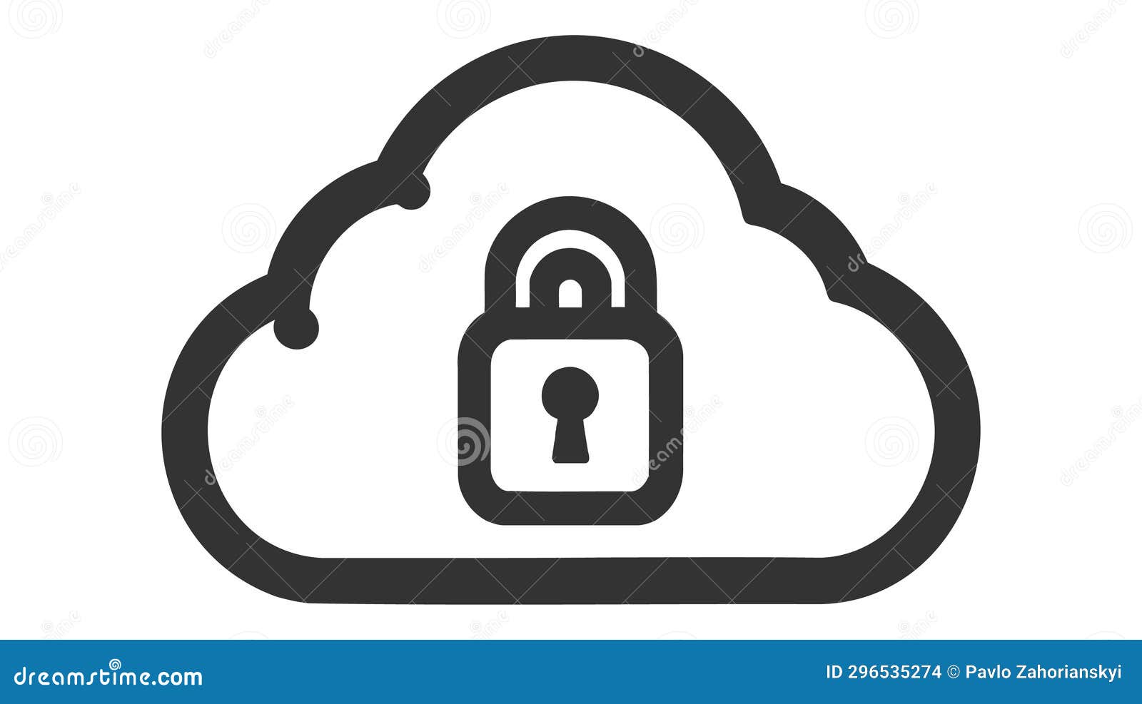 Outline Cloud Security Icon. Cloud Security Vector Illustration Stock ...