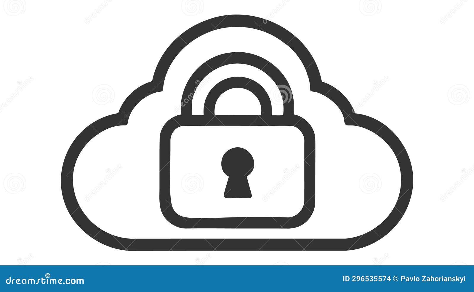Outline Cloud Security Icon. Cloud Security Vector Illustration Stock ...