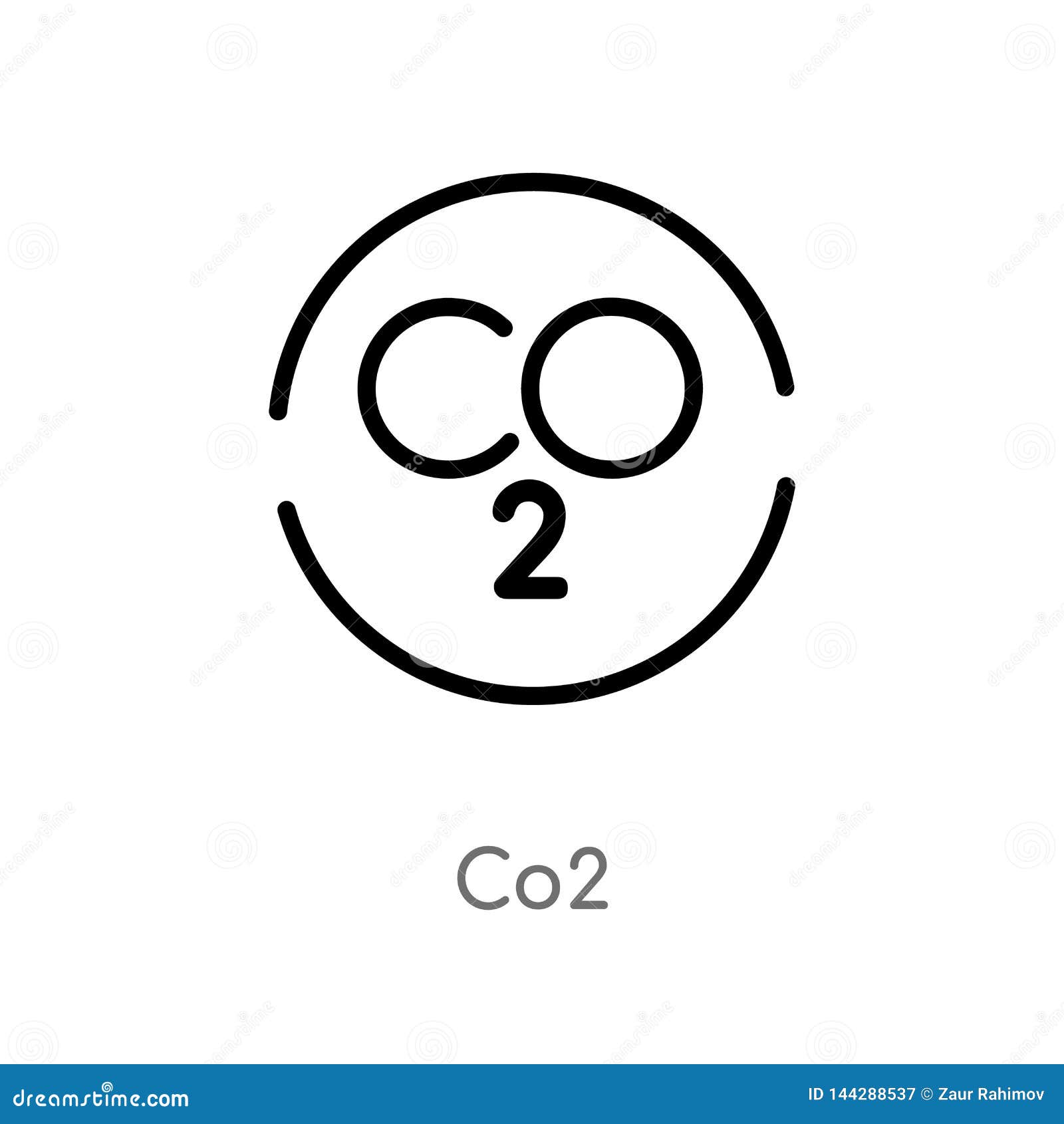Outline Co2 Vector Icon. Isolated Black Simple Line Element ...