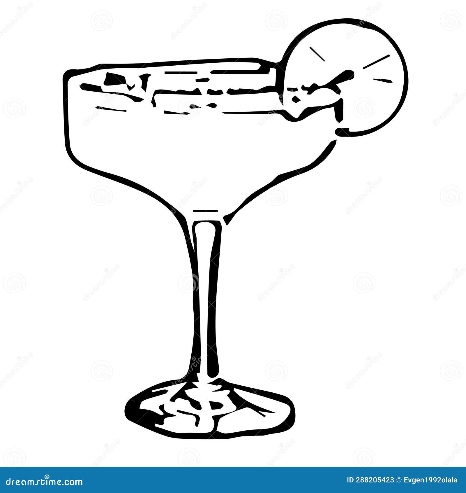 Outline of a Cocktail Glass. Silhouette of a Glass Stock Illustration ...