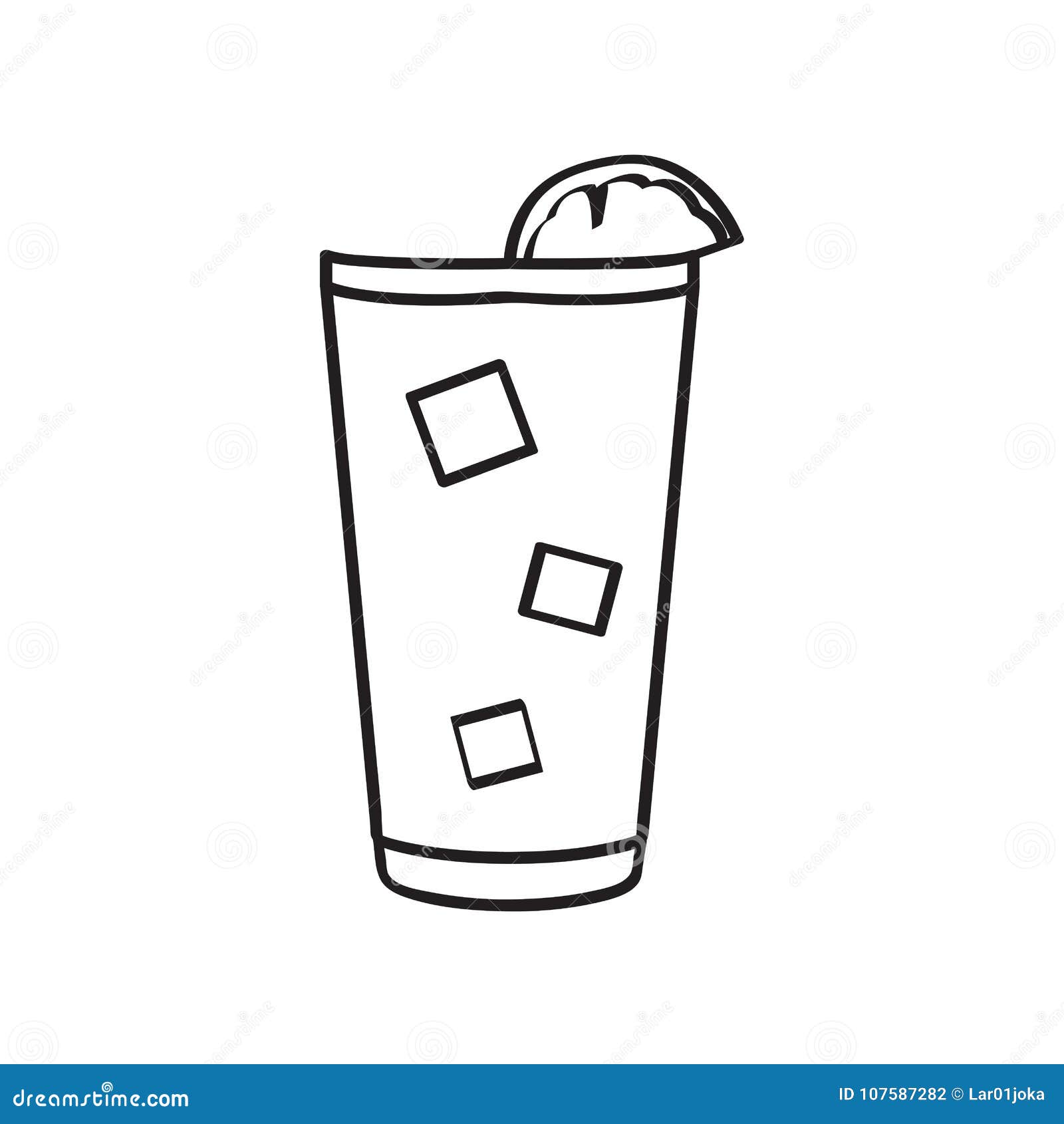 Outline of a cocktail stock vector. Illustration of design - 107587282