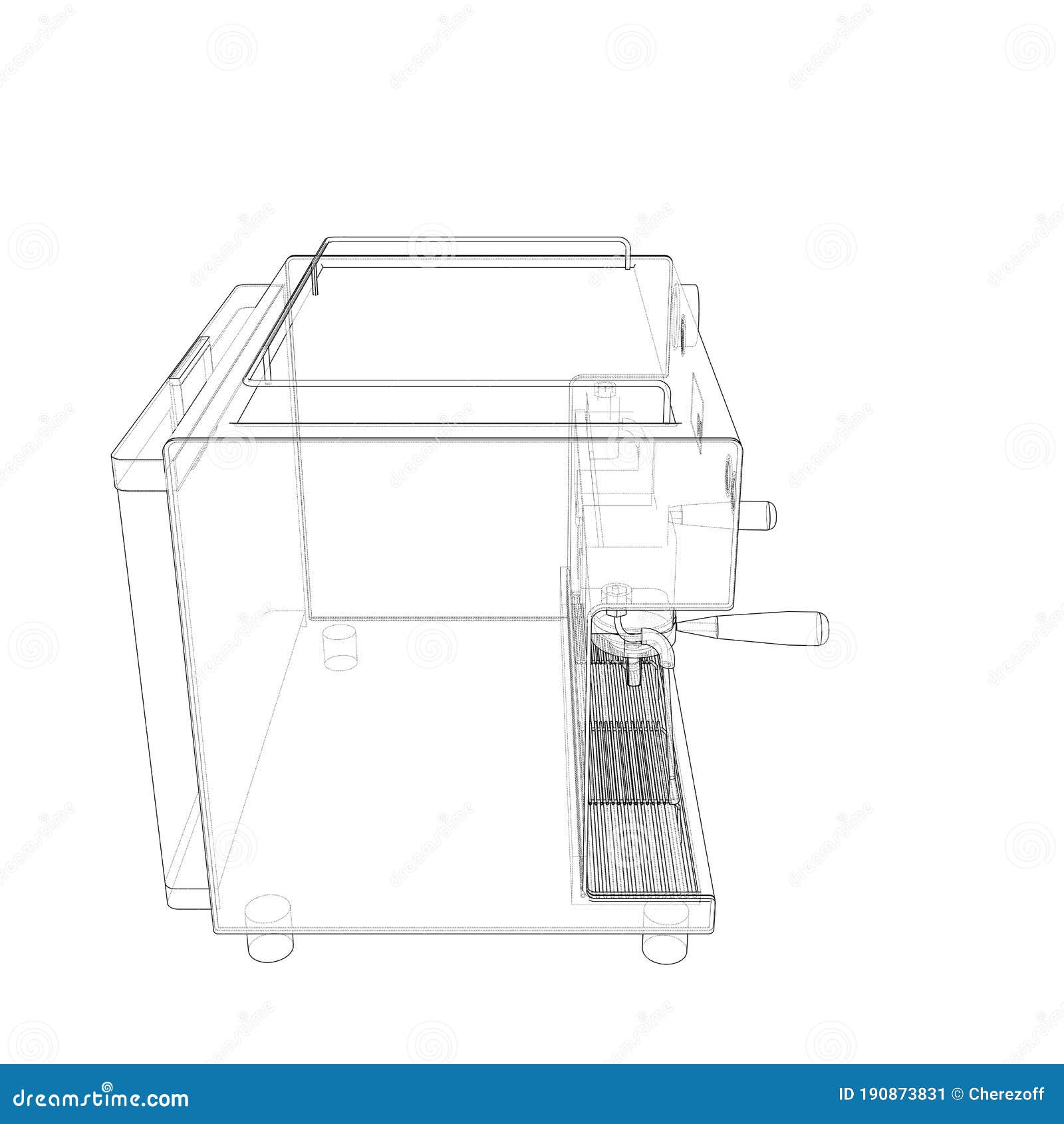 Outline coffee machine stock illustration. Illustration of appliance ...