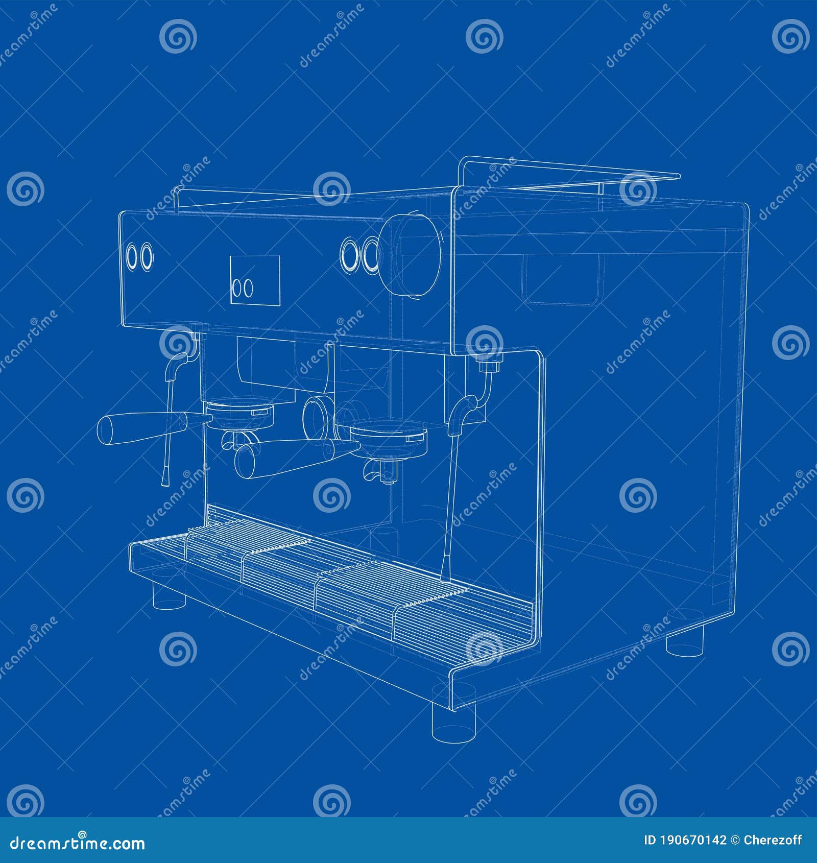 Outline coffee machine stock illustration. Illustration of concept ...