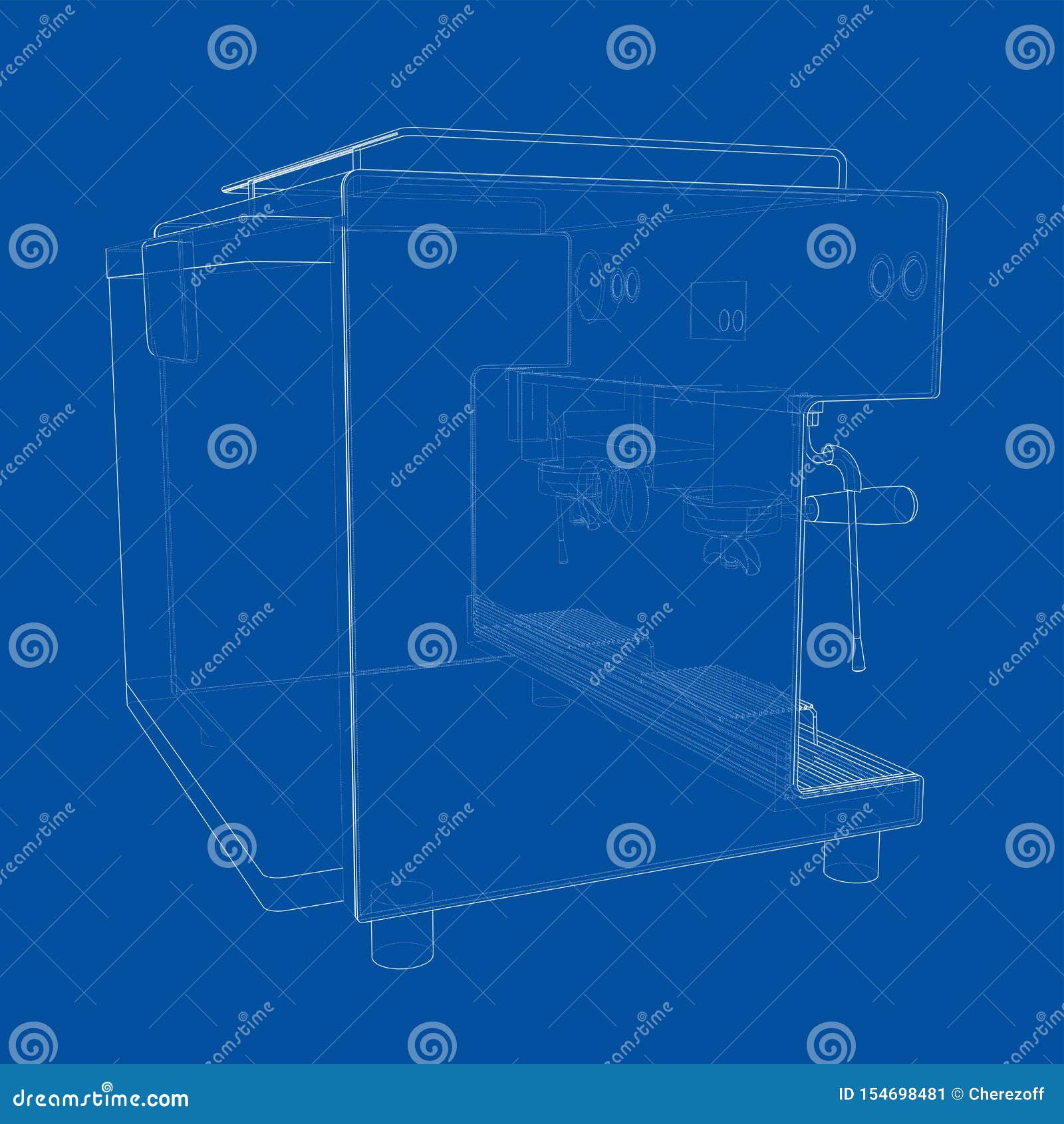 Outline Coffee Machine. Vector Stock Vector - Illustration of brewing ...