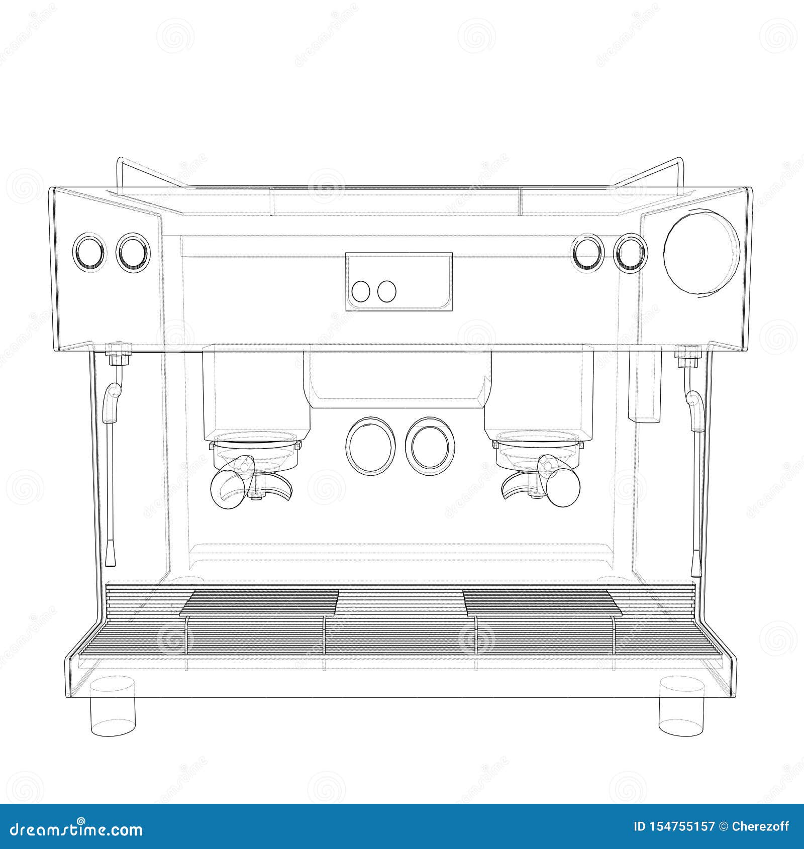 Outline Coffee Machine. Vector Stock Vector - Illustration of appliance ...