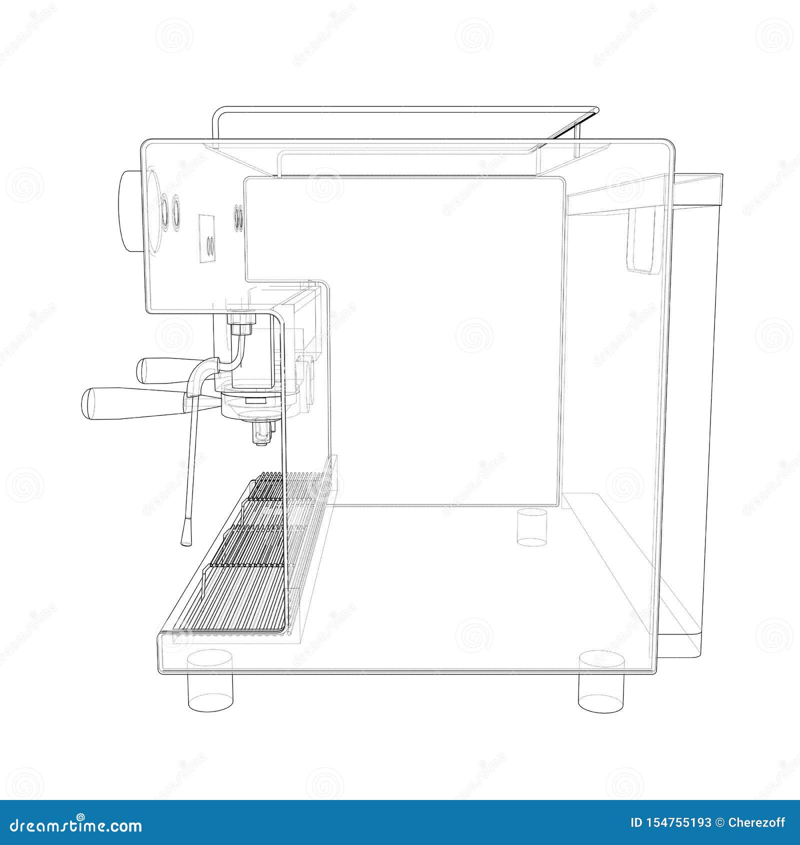 Outline Coffee Machine. Vector Stock Vector - Illustration of ...