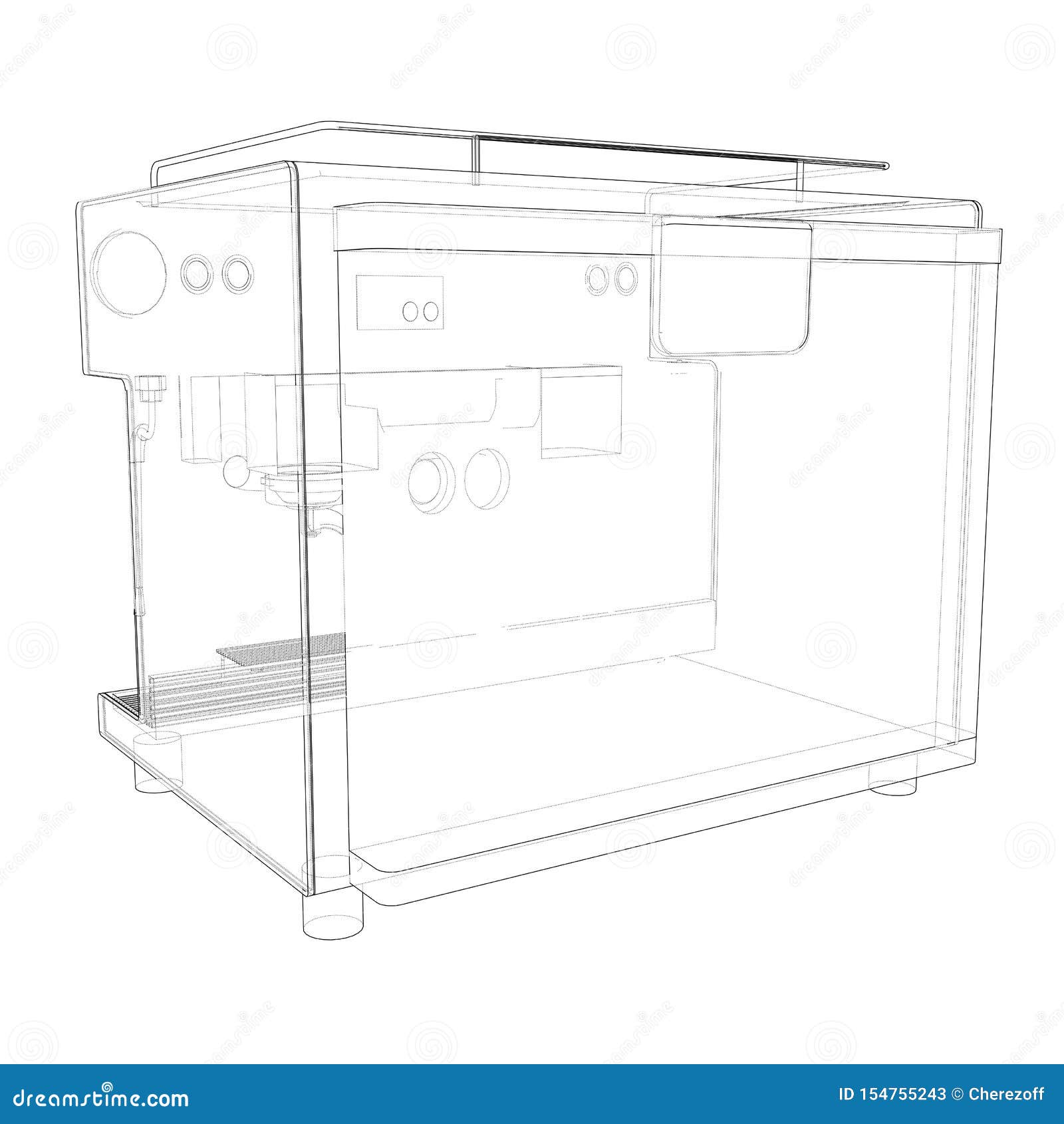 Outline Coffee Machine. Vector Stock Vector - Illustration of graphic ...