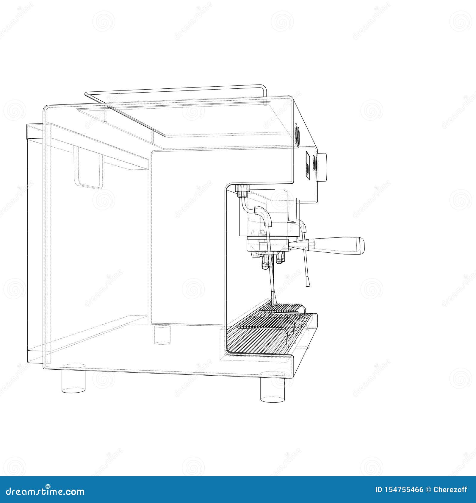 Outline Coffee Machine. Vector Stock Vector - Illustration of design ...