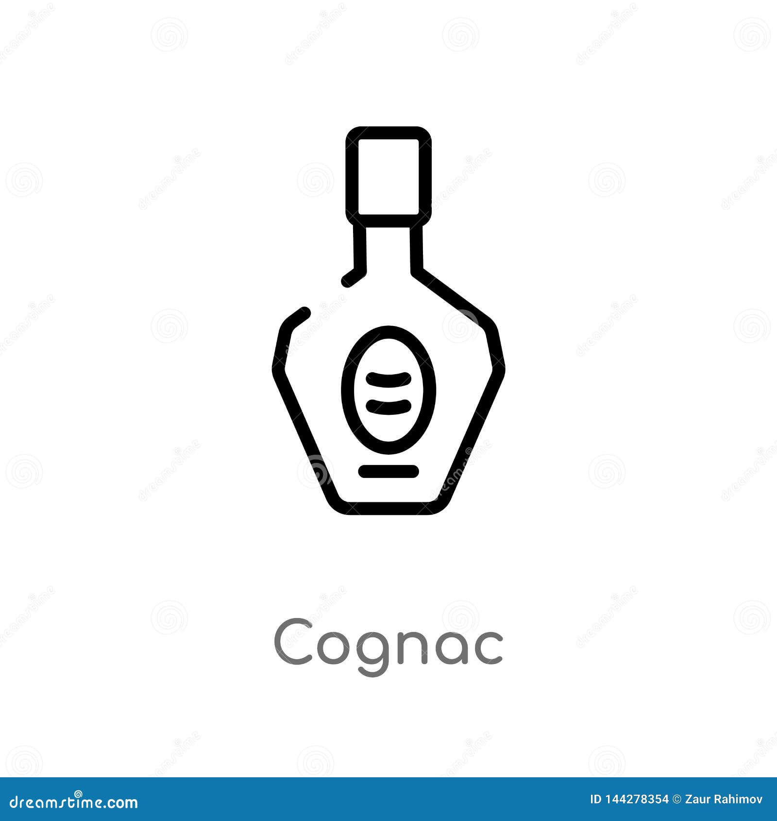 Outline Cognac Vector Icon. Isolated Black Simple Line Element ...