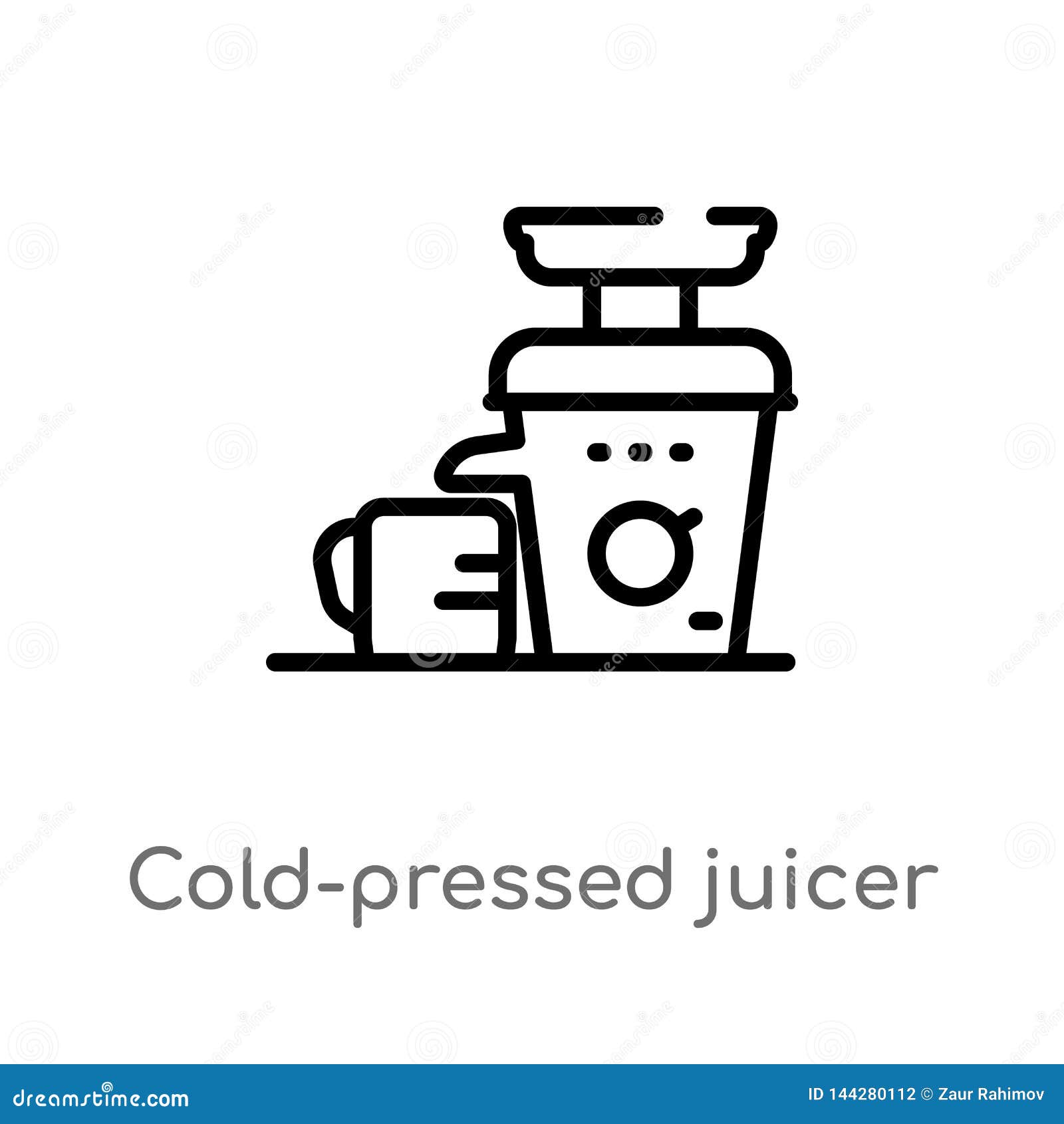 Outline Cold-pressed Juicer Vector Icon. Isolated Black Simple Line ...